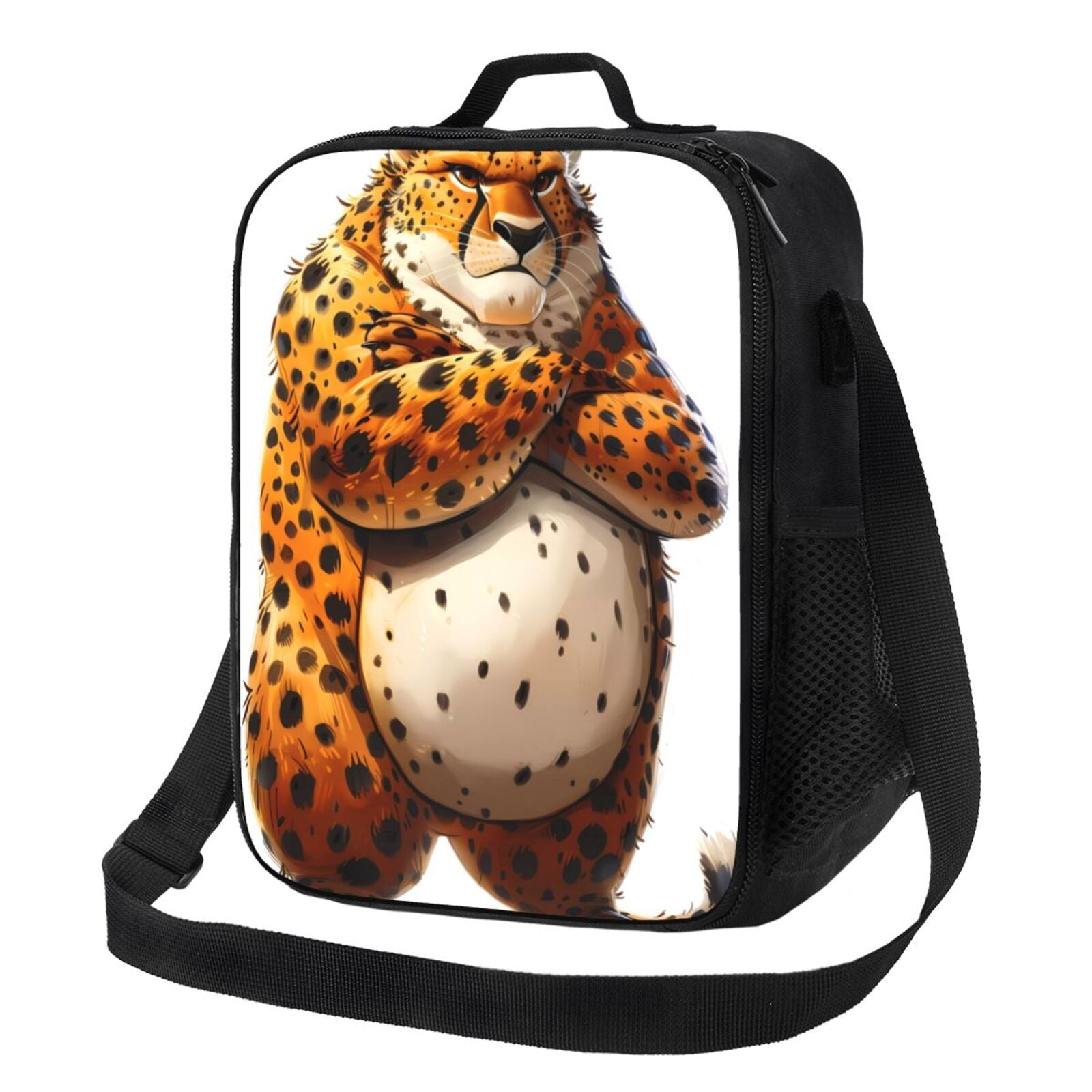 Qekee Cartoon Cheetah With Attitude for Insulated Lunch Bag for Women ...