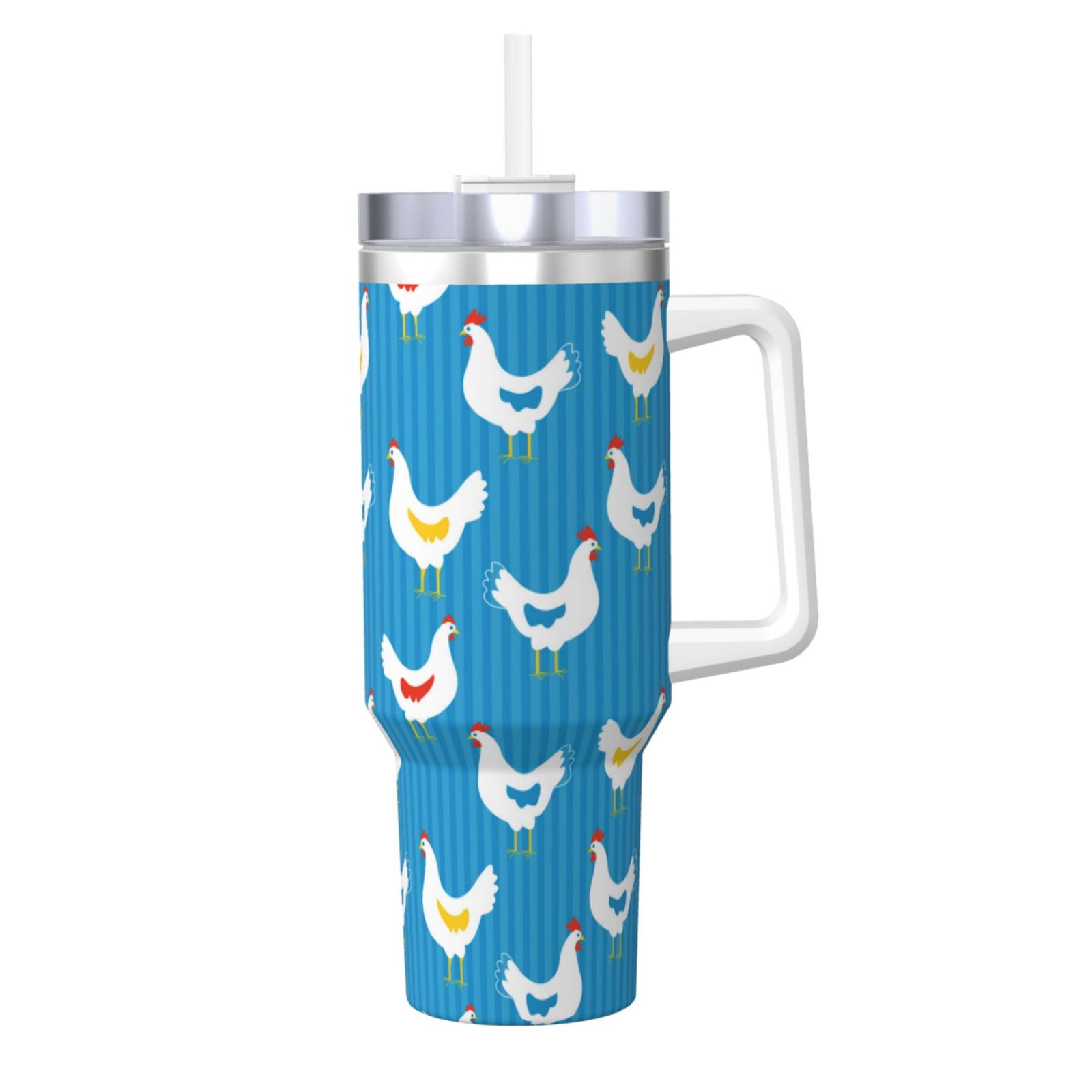 Qekee Cartoon Chicken Print 40 OZ Large Capacity Ice Bully Cup With ...