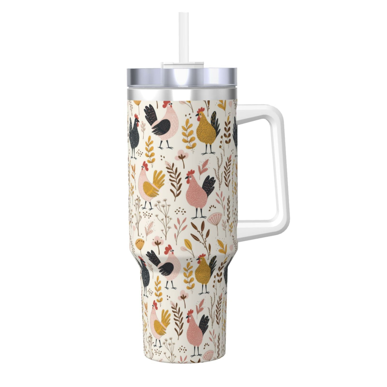 Qekee Cartoon Chickens Print 40 OZ Large Capacity Ice Bully Cup With ...