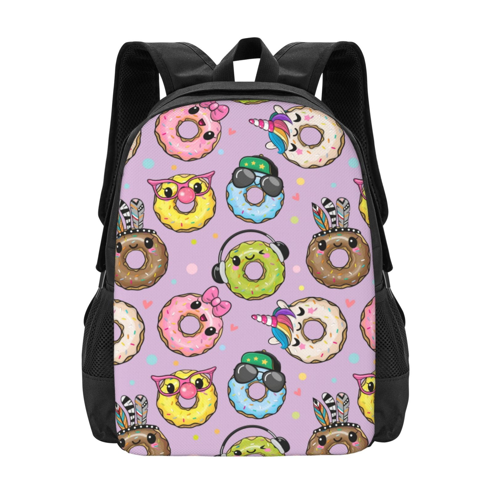 Qekee Cartoon Donuts for Travel Laptop Backpack for womem and men ...