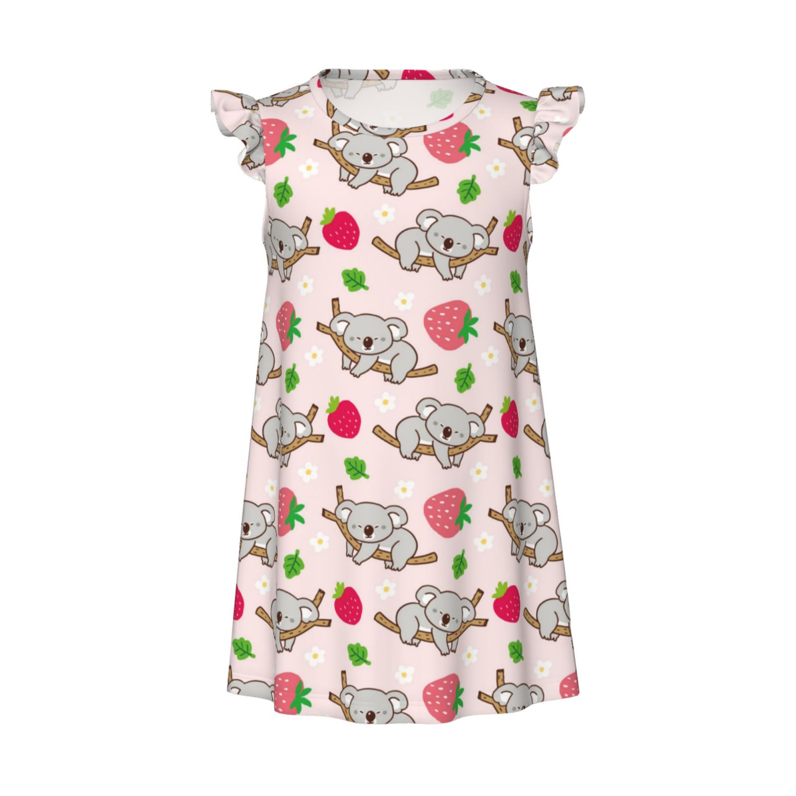 Qekee Cartoon Koala Bear for Girls Nightgowns, Princess Pajama Dresses ...