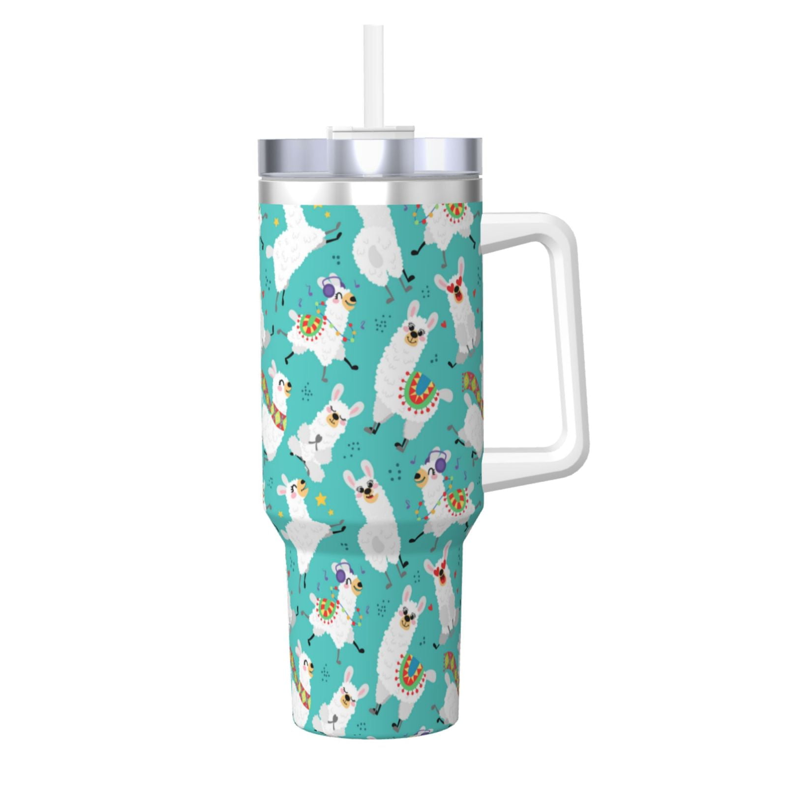 Qekee Cartoon Llamas Print 40 OZ Large Capacity Ice Bully Cup With ...