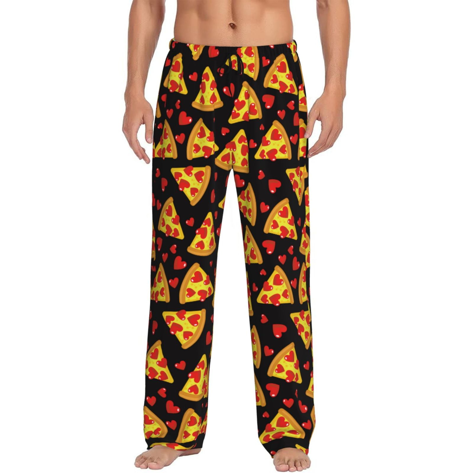 Qekee Cartoon Pizza Men's Straigh Pajama Pant - Walmart.com