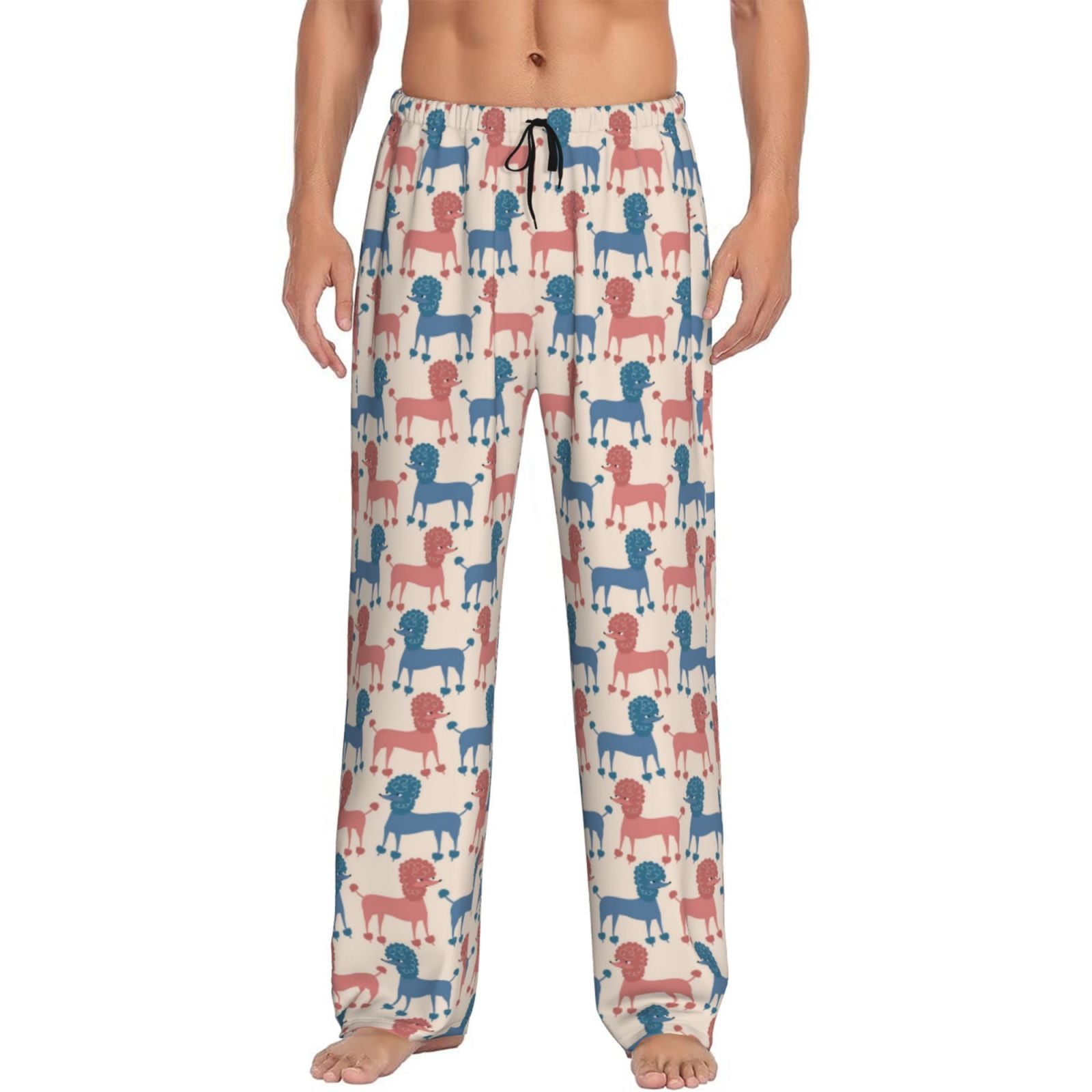 Qekee Cartoon Poodle Dog Men's Straigh Pajama Pant - Walmart.com