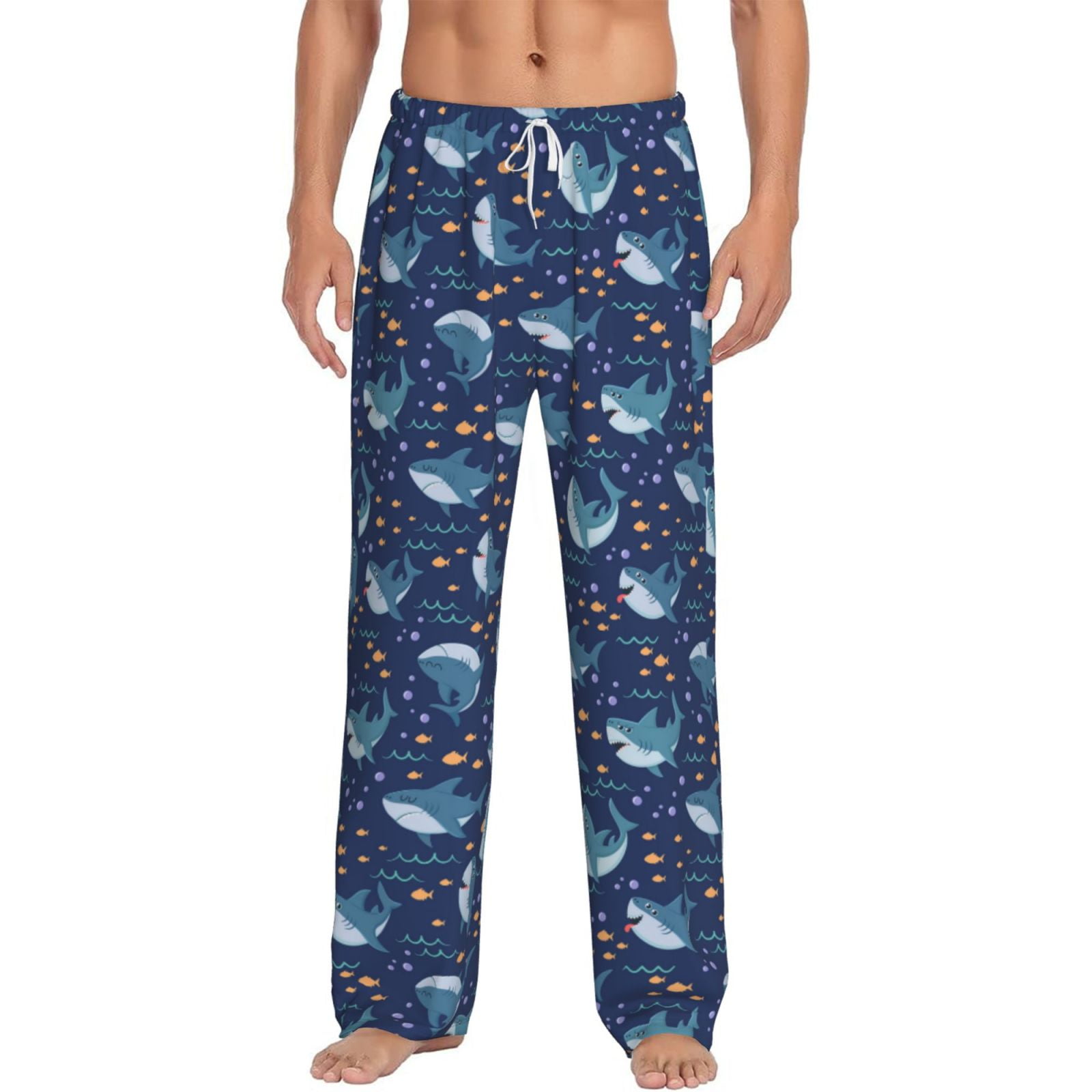 Qekee Cartoon Sharks2 Men's Straigh Pajama Pant - Walmart.com