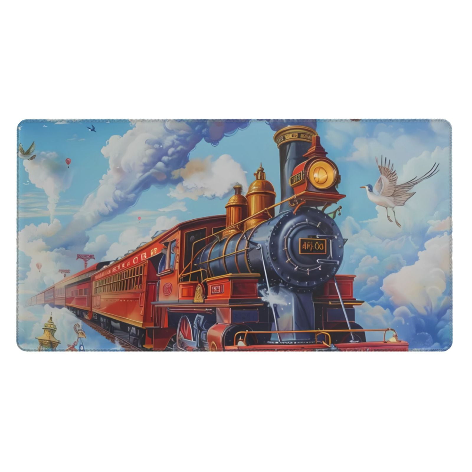 Qekee Cartoon Train Hot Air Balloon Print Desk Pad Protector,Mouse Pad ...