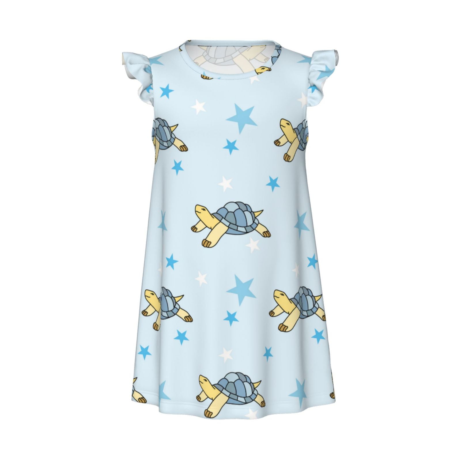 Qekee Cartoon Turtle for Girls Nightgowns, Princess Pajama Dresses for ...