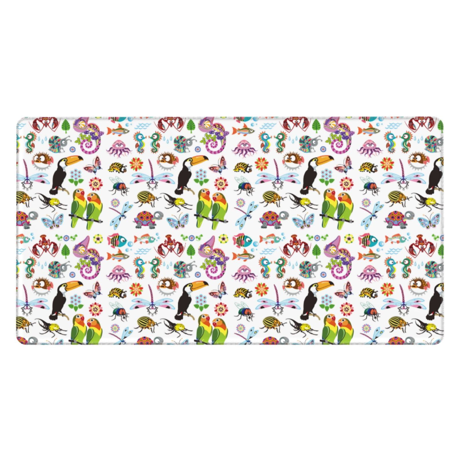 Qekee Cartoon Wild Animals Print Desk Pad Protector,Mouse Pad,Office ...