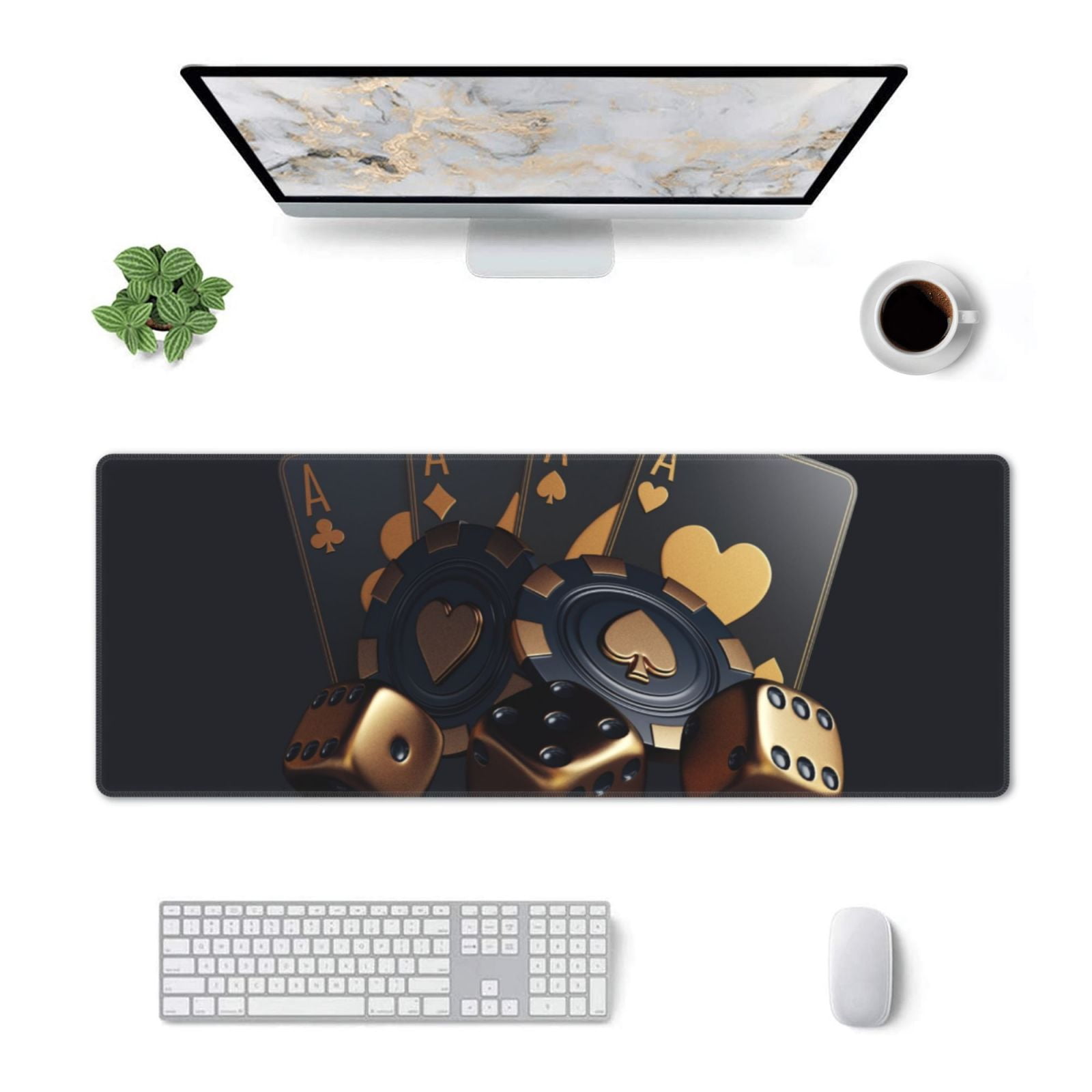 Qekee Casino Cards Poker Print Mouse Pad,Desk Pad Protector,Office Desk ...