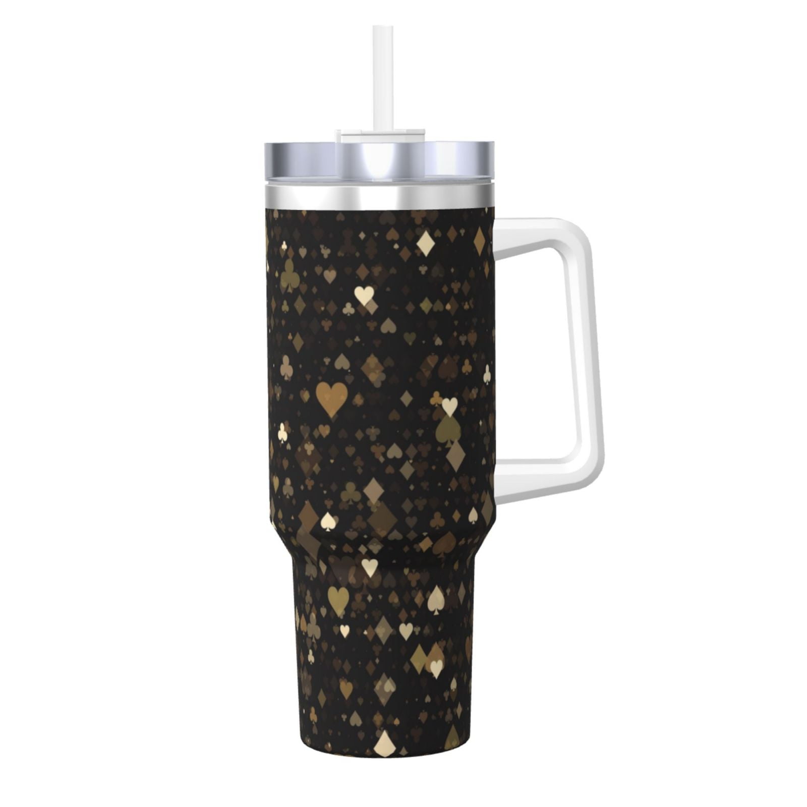 Qekee Casino Print 40 OZ Large Capacity Ice Bully Cup With Handle and ...