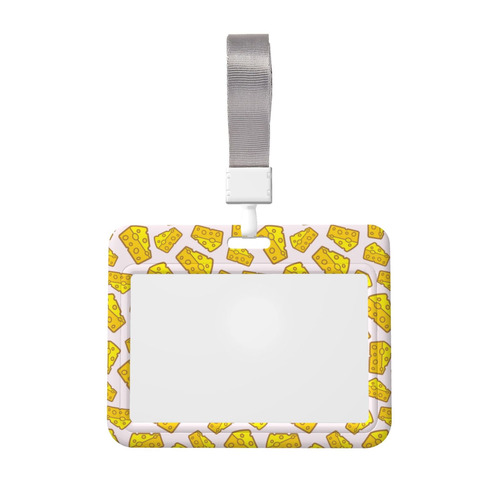 Qekee Cheese Print Card Badge Holder,Clear Name Tag ID Card Protector ...
