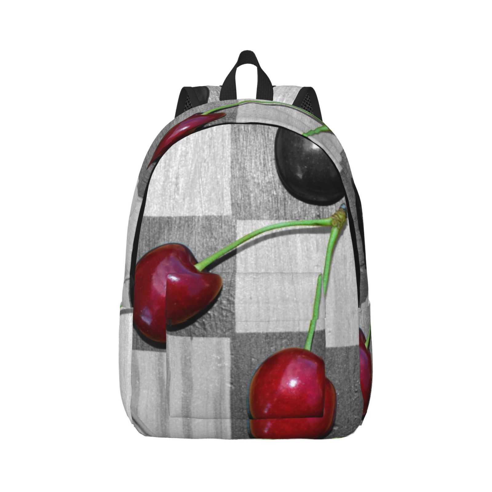 Qekee Cherries laid Pattern Canvas Backpack, Book Bag School Backpack ...