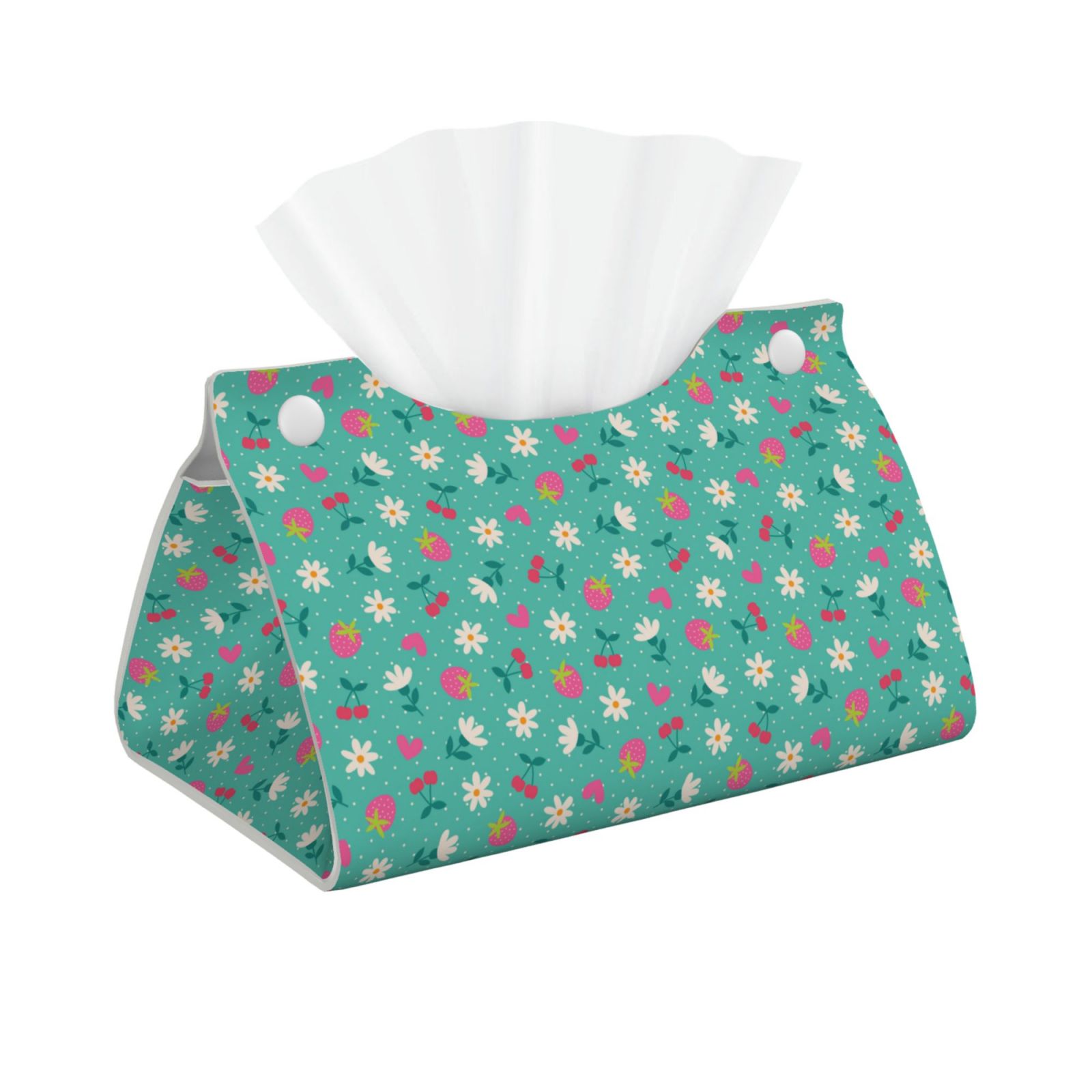 Qekee Cherry Strawberry Floral Long Tissue Box Cover, Tissue Holder ...