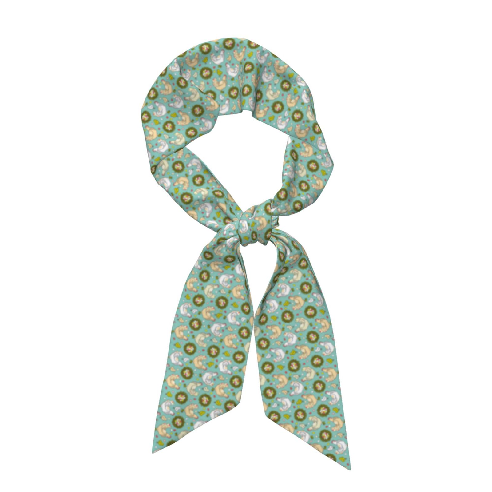 Qekee Chicken Laying Eggs for Silk Feeling Scarf Medium Square Satin ...