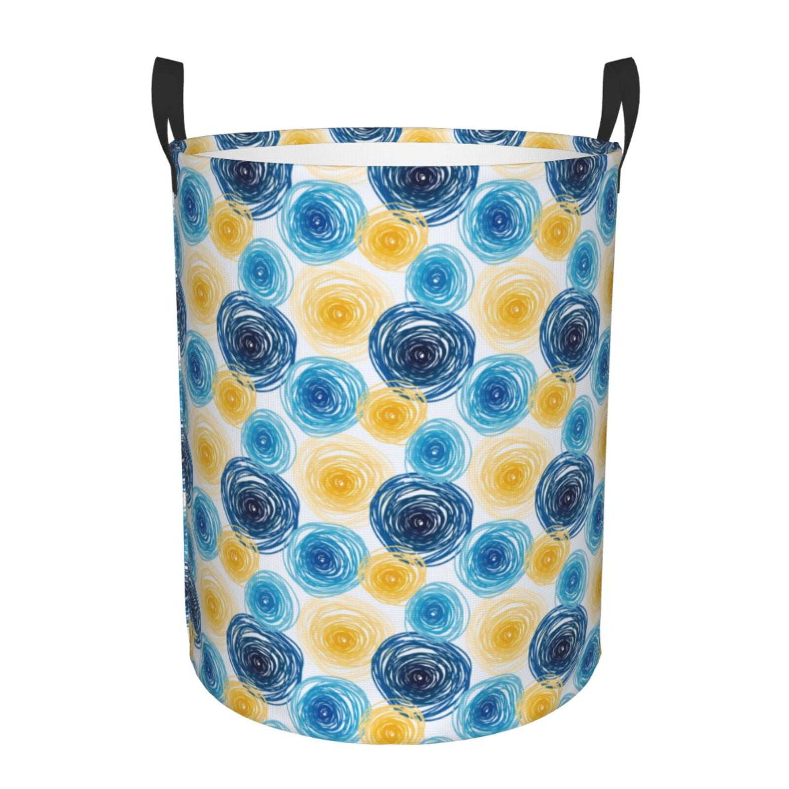 Qekee Circular print Laundry Hamper Basket, Hamper Basket for Blanket ...