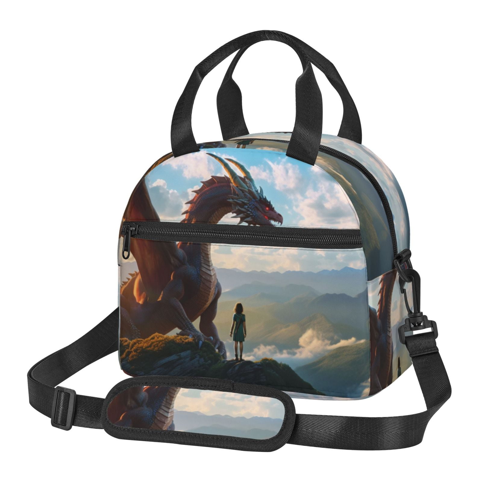 Qekee Clear Sky Mountain Red Dragon for Lunch Box for Women and men ...