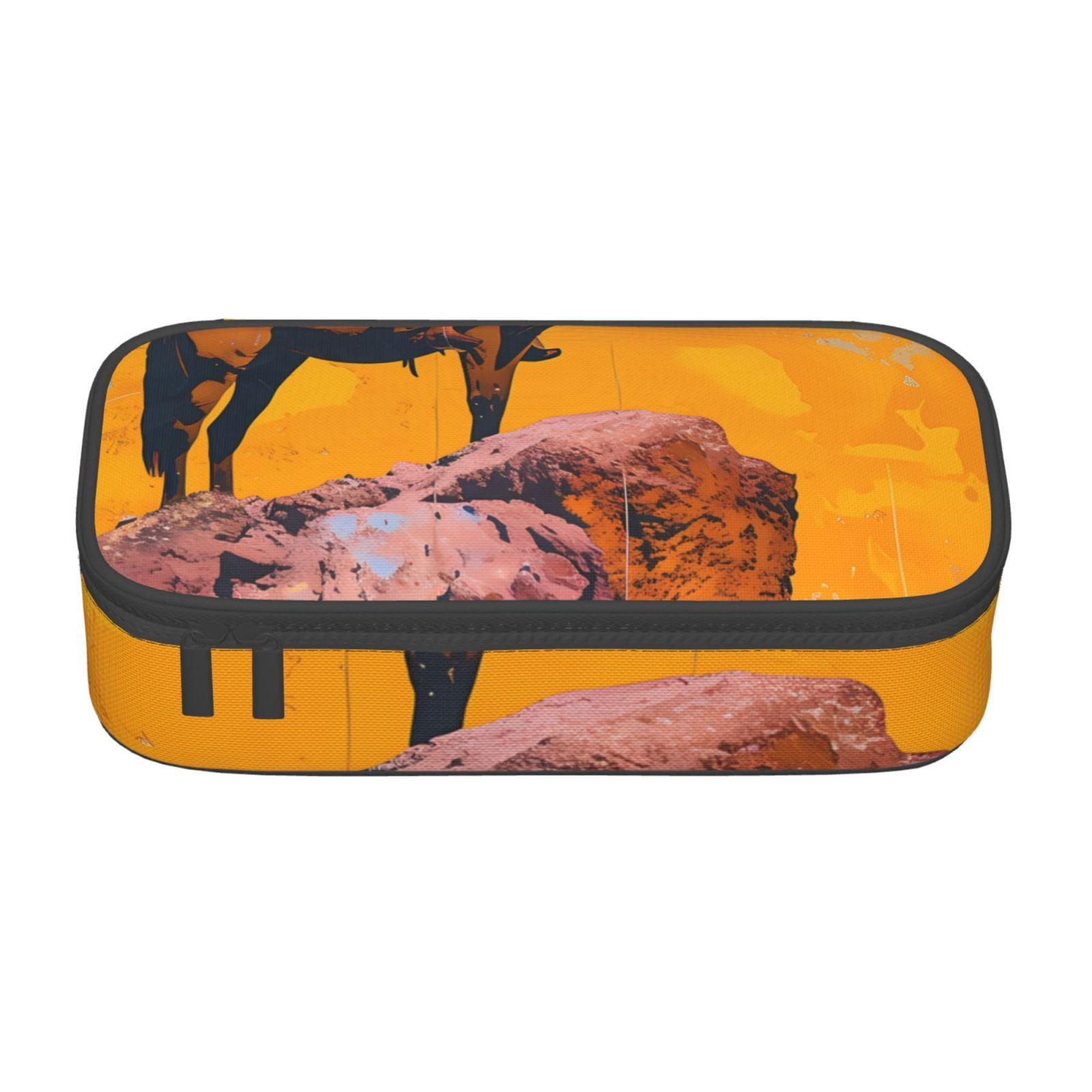 Qekee Cliff Western Cowboy print Large Pencil Case, Aesthetic Pen Pouch ...