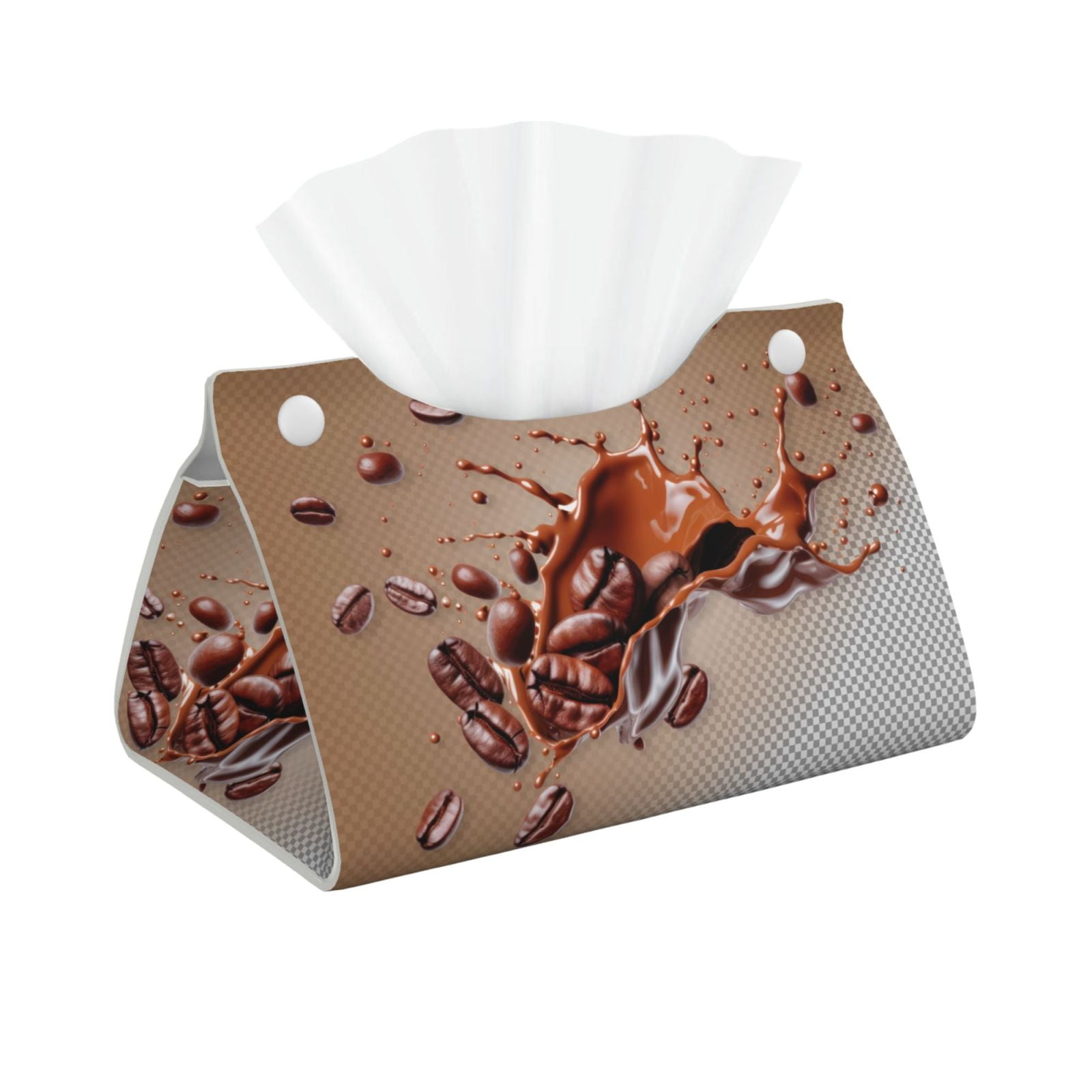 Qekee Coffee Beans Chocolate Splash Print Long Tissue Box Cover, Tissue ...