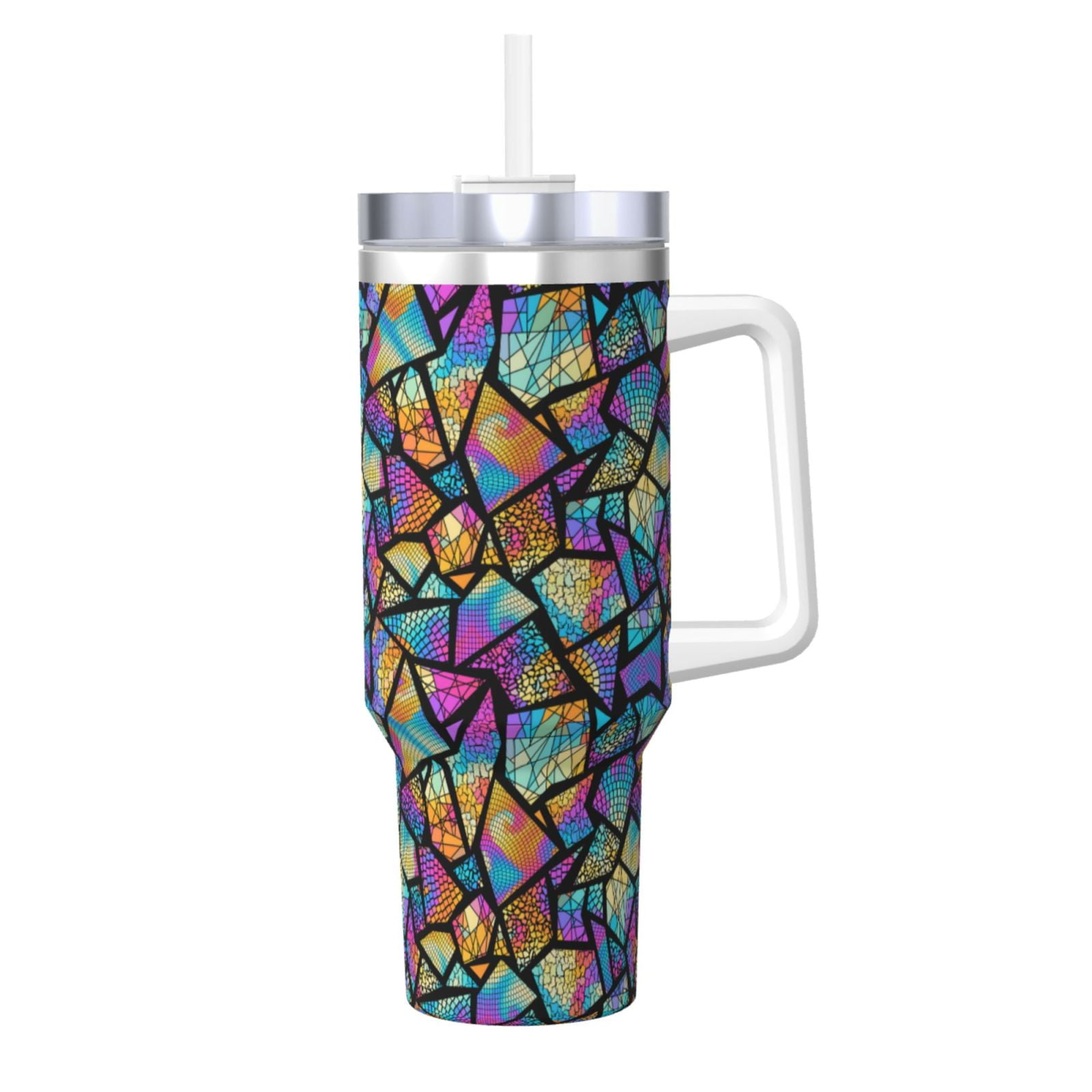 Qekee Colored Glass1 Print 40 OZ Large Capacity Ice Bully Cup With ...