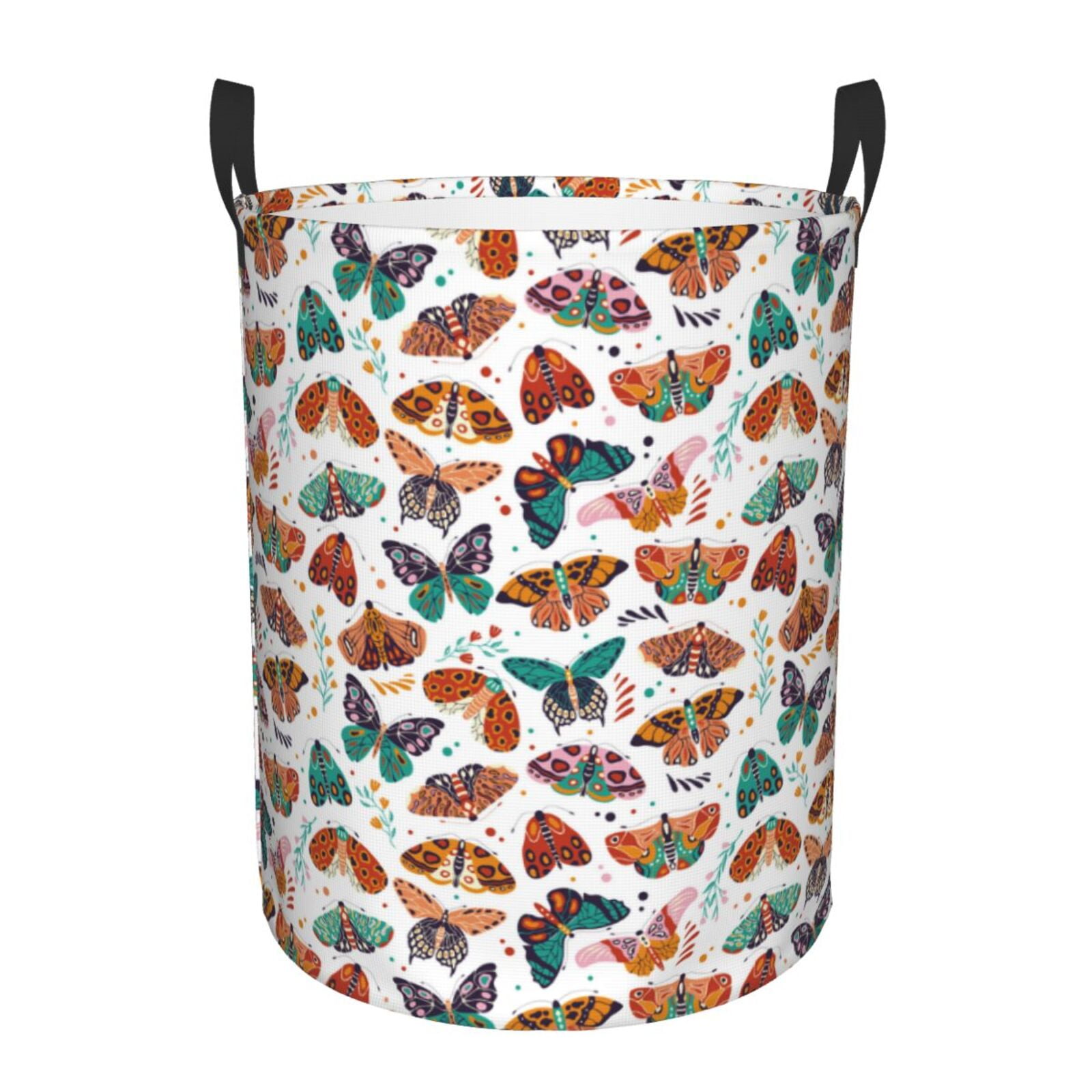 Qekee Colorful Butterfly print Laundry Hamper Basket, Hamper Basket for ...