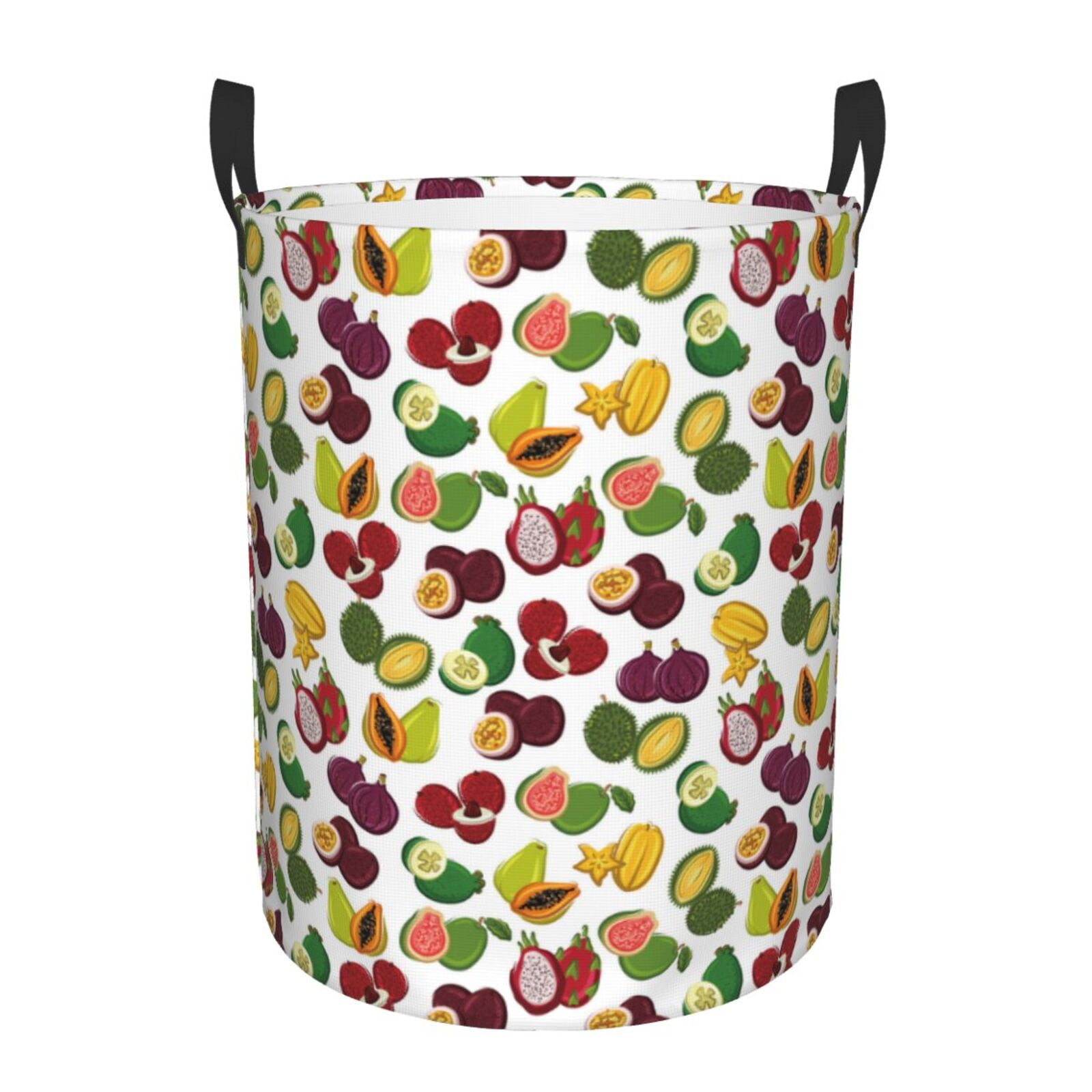 Qekee Colorful Fruits print Laundry Hamper Basket, Hamper Basket for ...