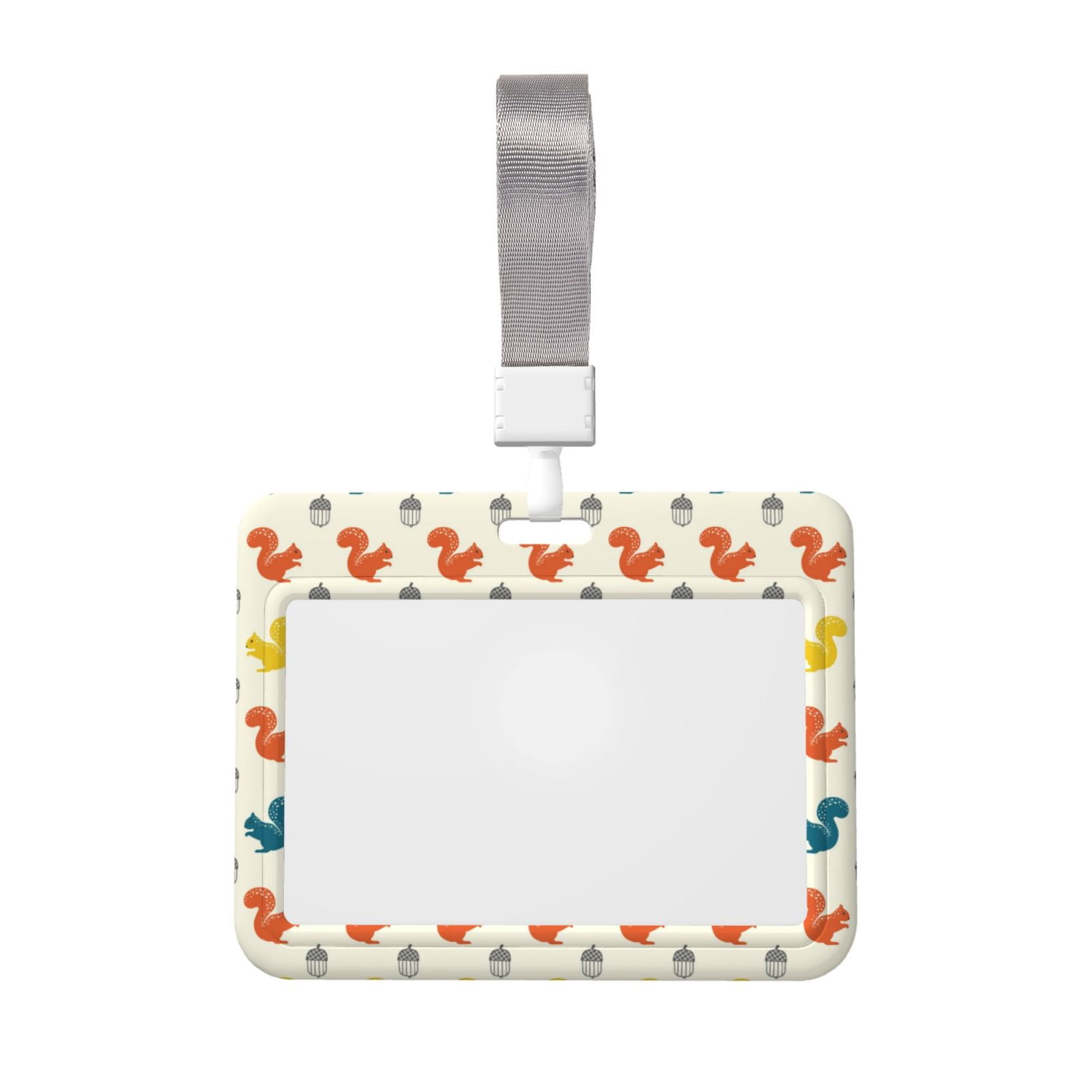 Qekee Colorful Squirrel Print Card Badge Holder,Clear Name Tag ID Card ...