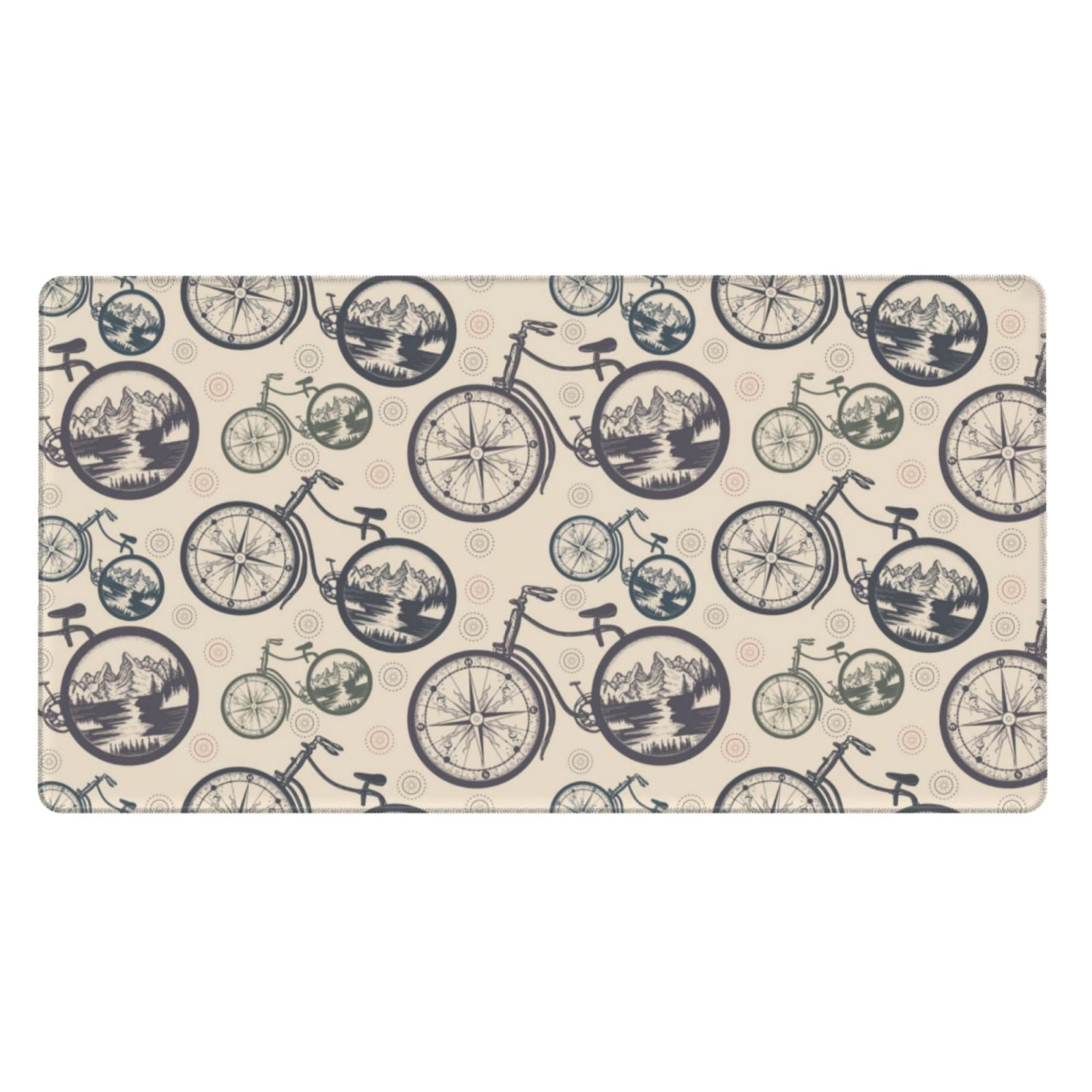 Qekee Compass And Mountains In Bicycle Wheels Print Desk Pad Protector ...