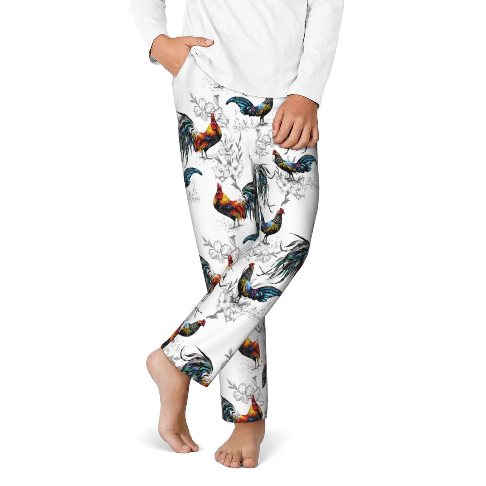 Qekee Cool Chicken Print Kids Pajama Pants, Teenagers' Bottom ...