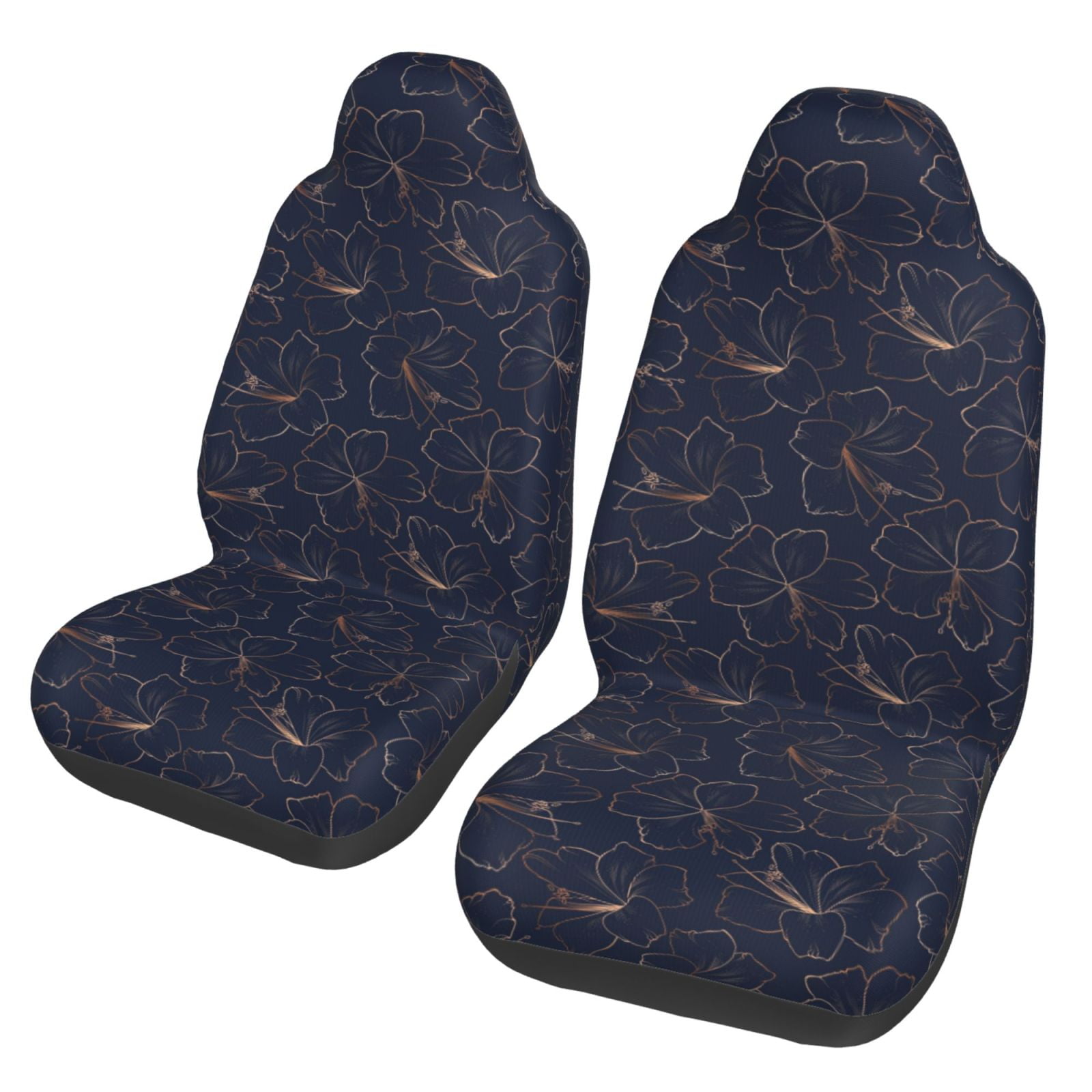Qekee Copper-Gold Gloss Outline Lily Flower for Car Seat Cover for Cars ...