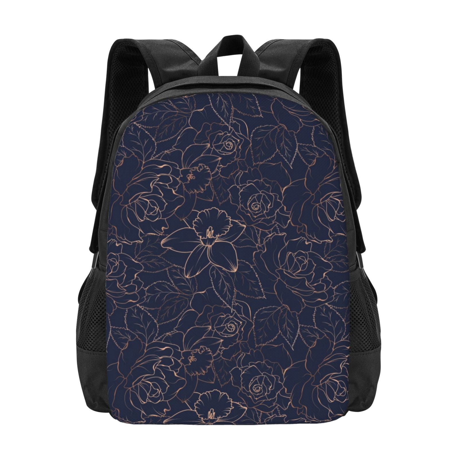 Qekee Copper-Gold Gloss Outline Navy Dark Blue for Travel Laptop ...