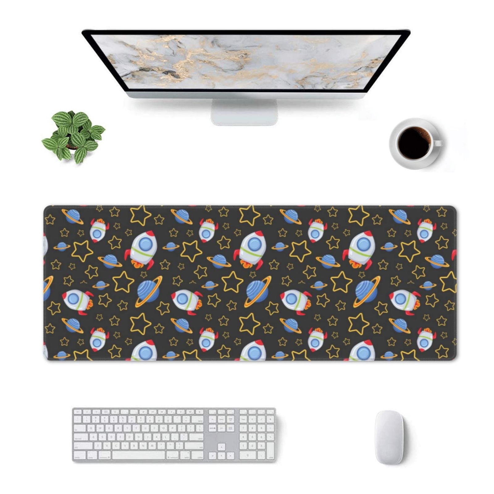 Qekee Cosmic Print Mouse Pad,Desk Pad Protector,Office Desk Mat,Desk ...