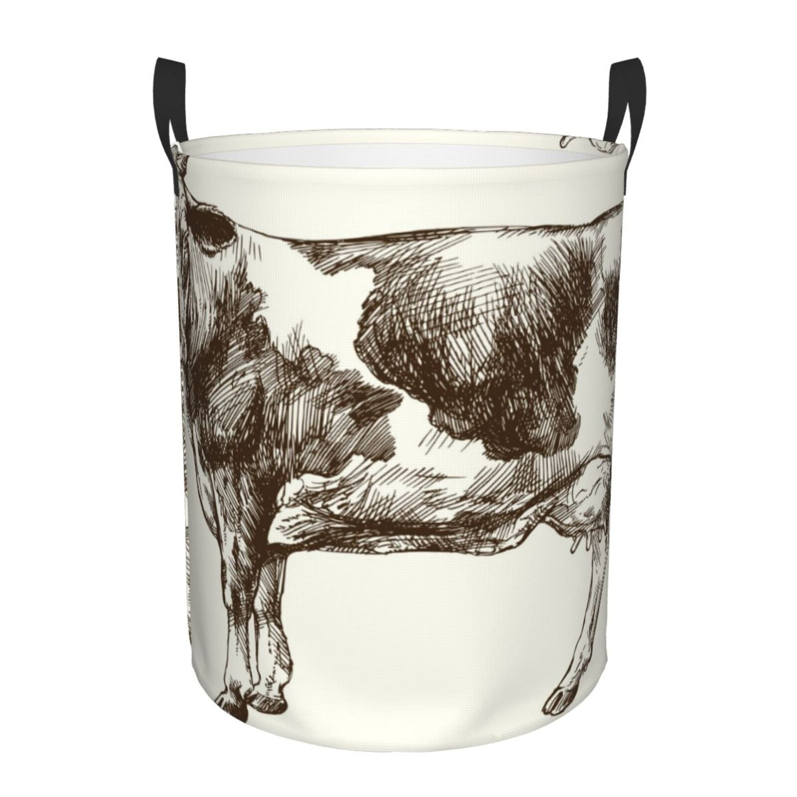 Qekee Cow 1 Print Laundry Hamper Basket, Laundry Hamper ,Collapsible ...