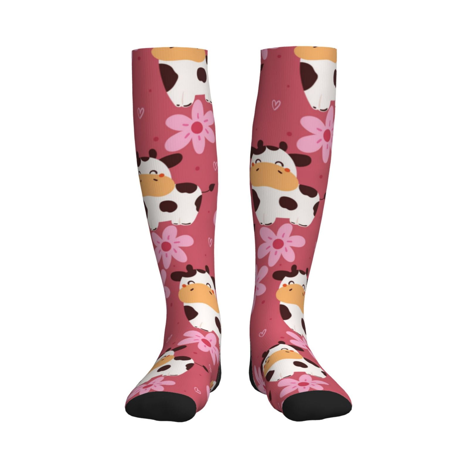 Qekee Cow And Flower Compression Socks the ultimate choice for both ...