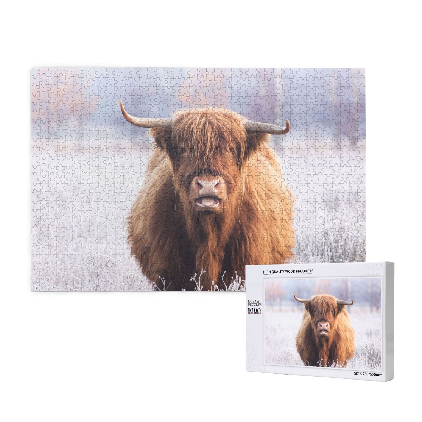 Qekee Cow Print 1000-Piece Jigsaw Puzzles, Puzzles for Adults and Kids ...