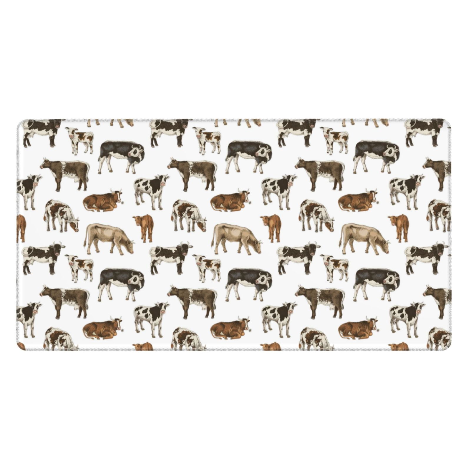 Qekee Cow Print Desk Pad Protector,Mouse Pad,Office Desk Mat,Desk ...