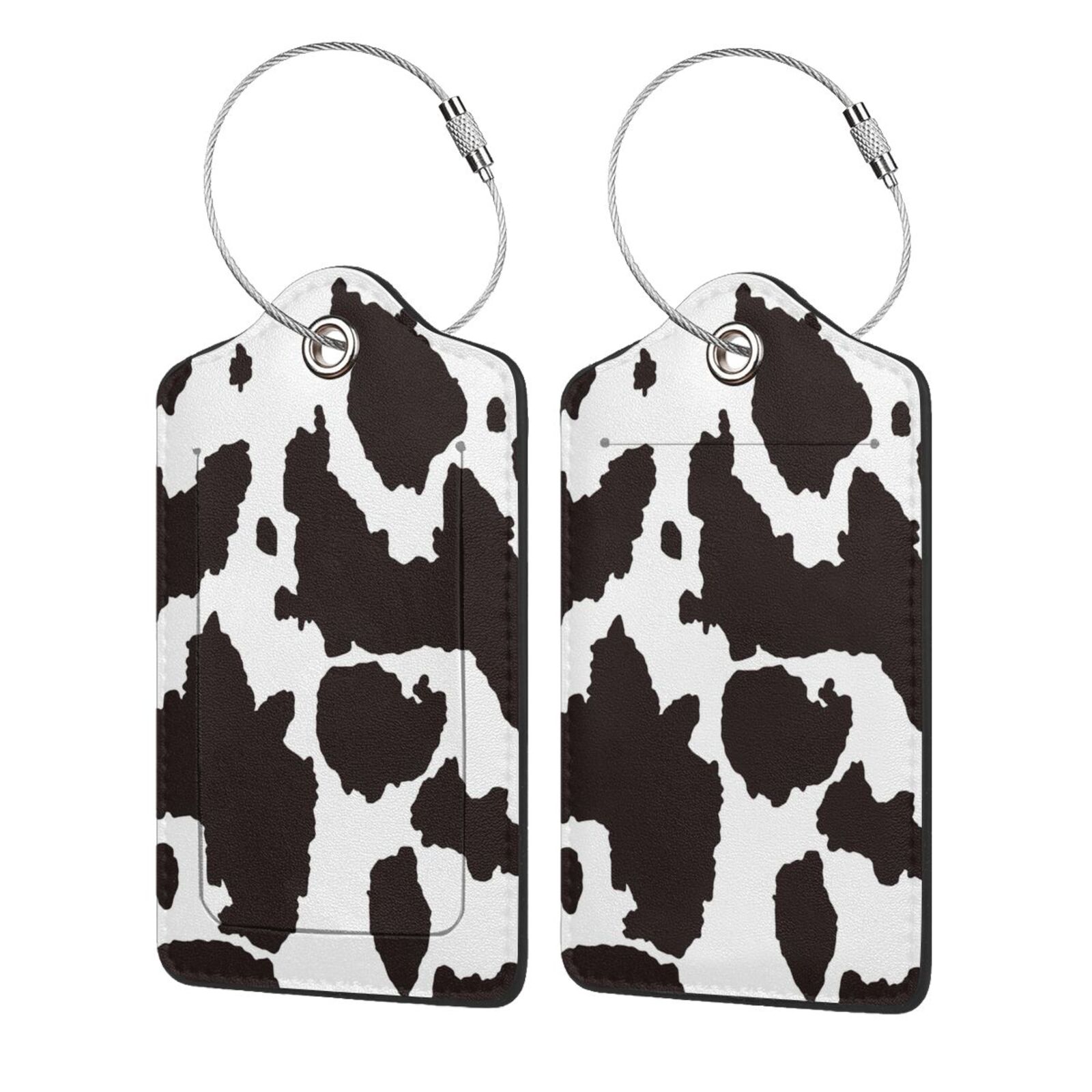 Qekee Cow Skin 2 Print Luggage Tag for Suitcase,Bag Tag with Privacy ...