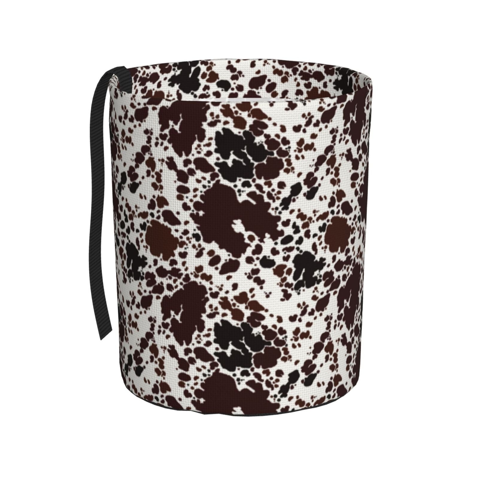 Qekee Cow Skin Print Automotive Waterproof Portable Collapsible Trash ...