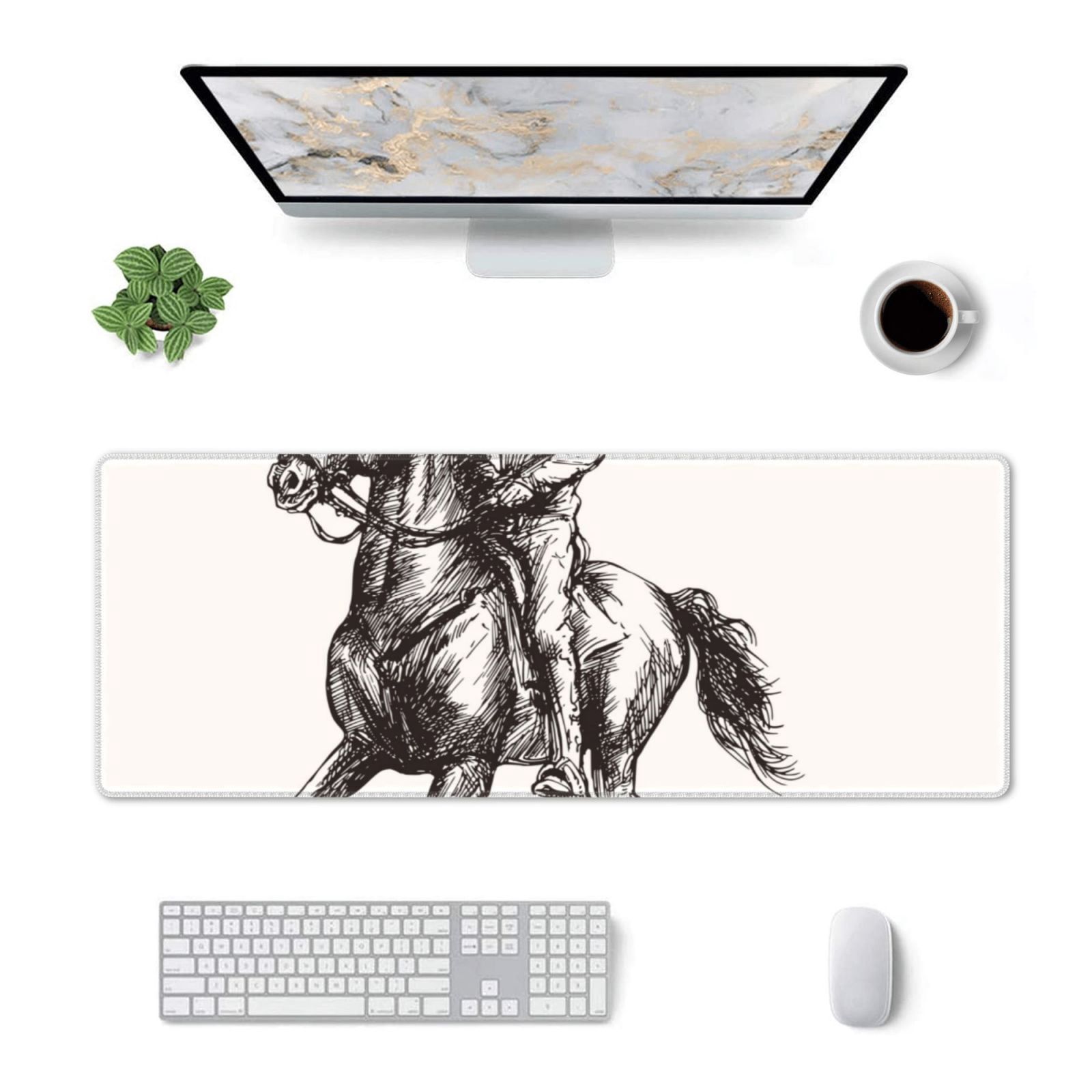 Qekee Cowboy Ride A Horse Print Mouse Pad,Desk Pad Protector,Office ...