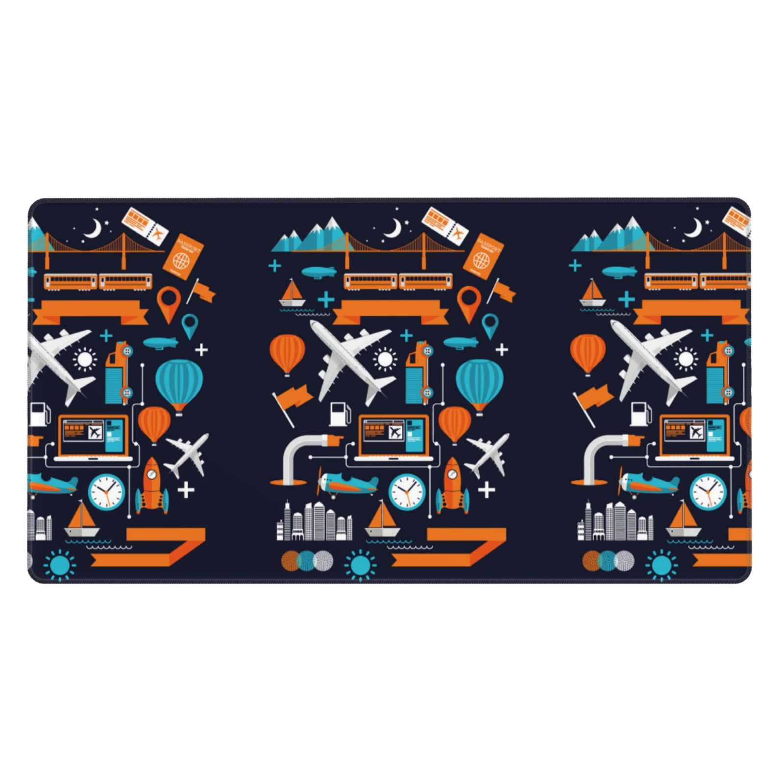 Qekee Creative Transport Print Desk Pad Protector,Mouse Pad,Office Desk ...