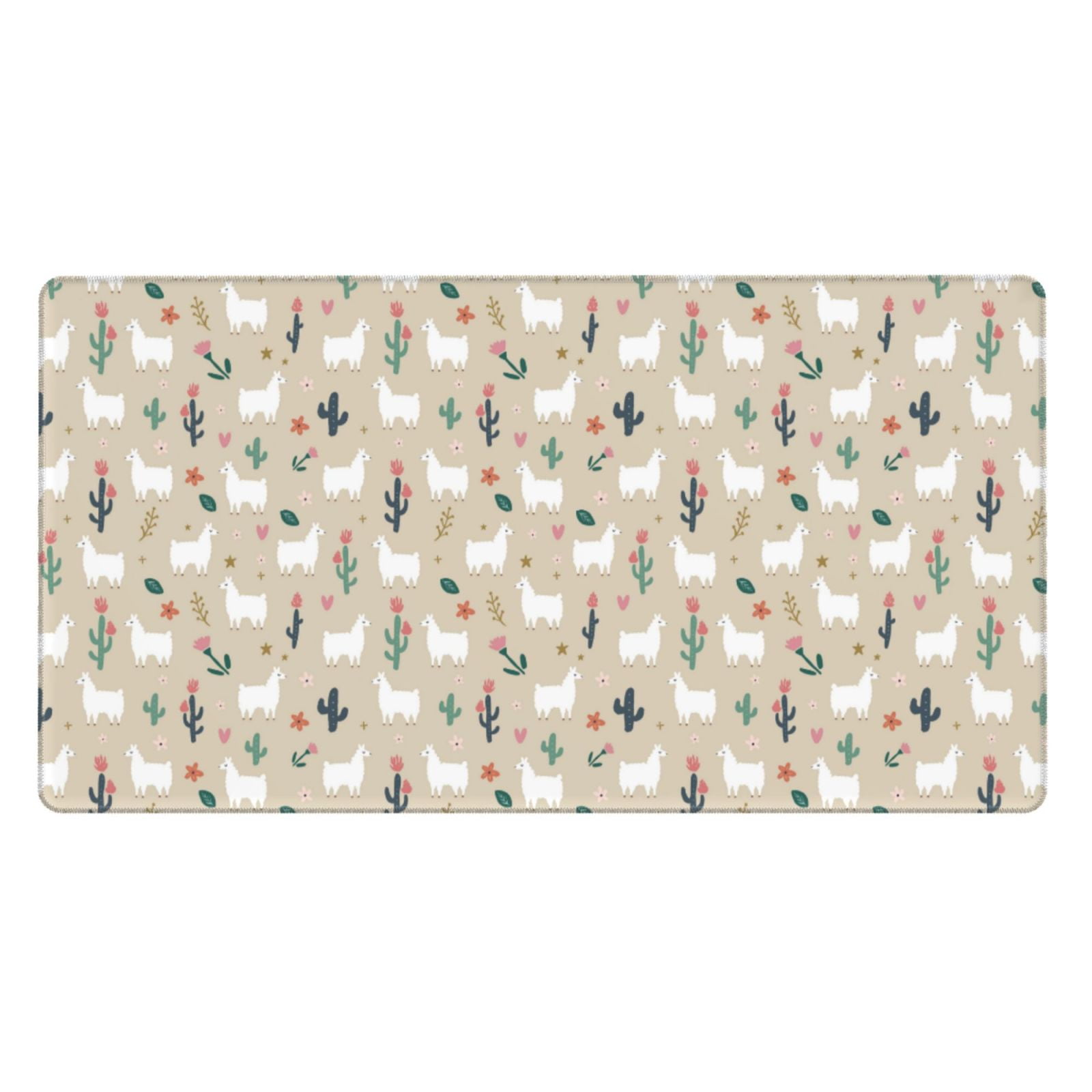 Qekee Cute Alpaca Print Desk Pad Protector,Mouse Pad,Office Desk Mat ...