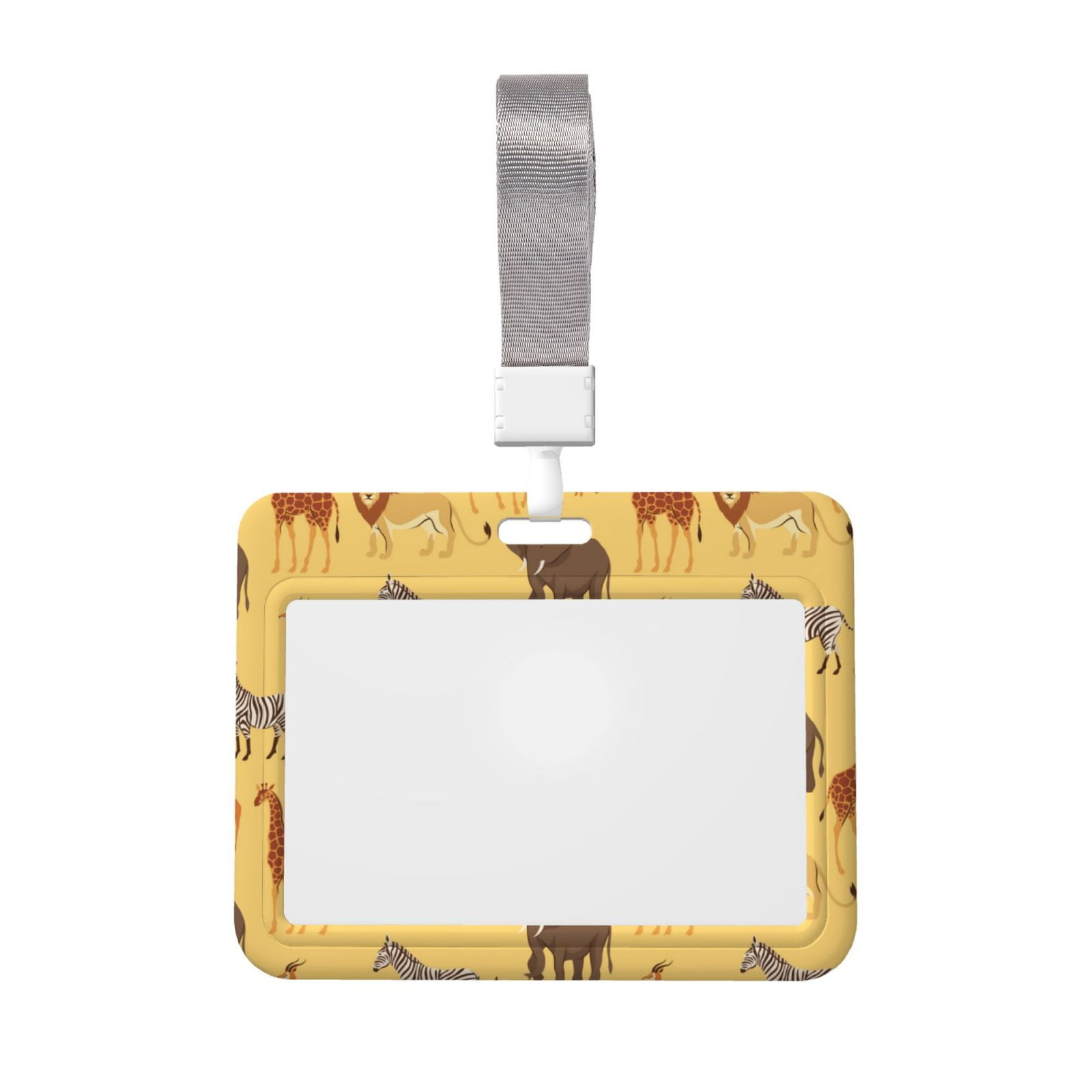 Qekee Cute Animals Print Card Badge Holder,Clear Name Tag ID Card ...