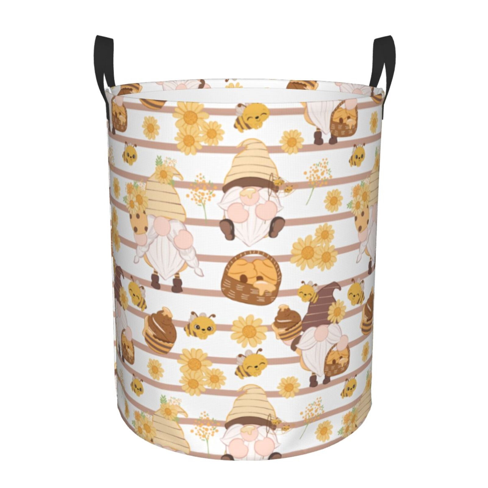 Qekee Cute Bee Gnome print Laundry Hamper Basket, Hamper Basket for ...