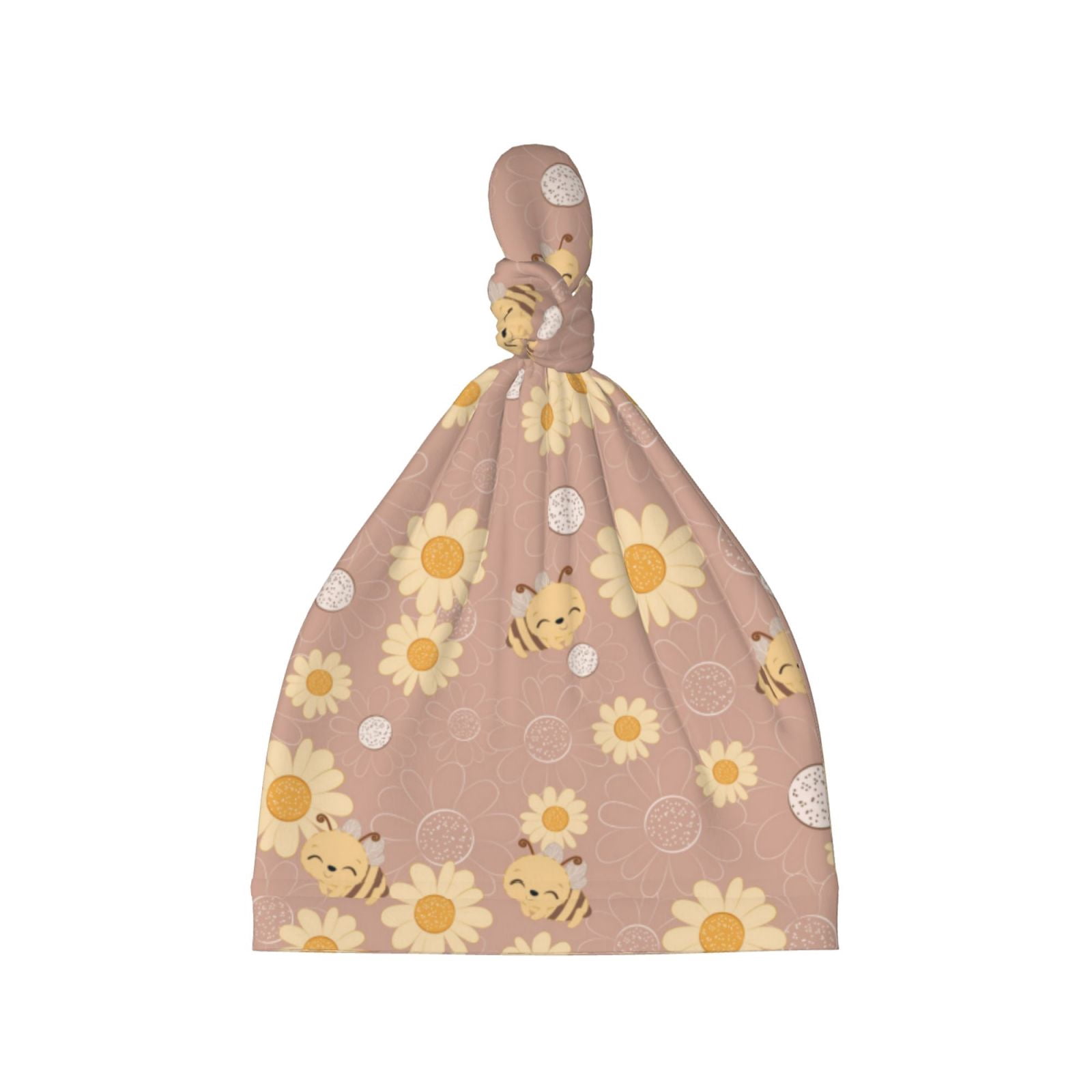 Qekee Cute Bee Print Newborn Baby Hospital Hat for Boy/Girl,Knotted Cap ...