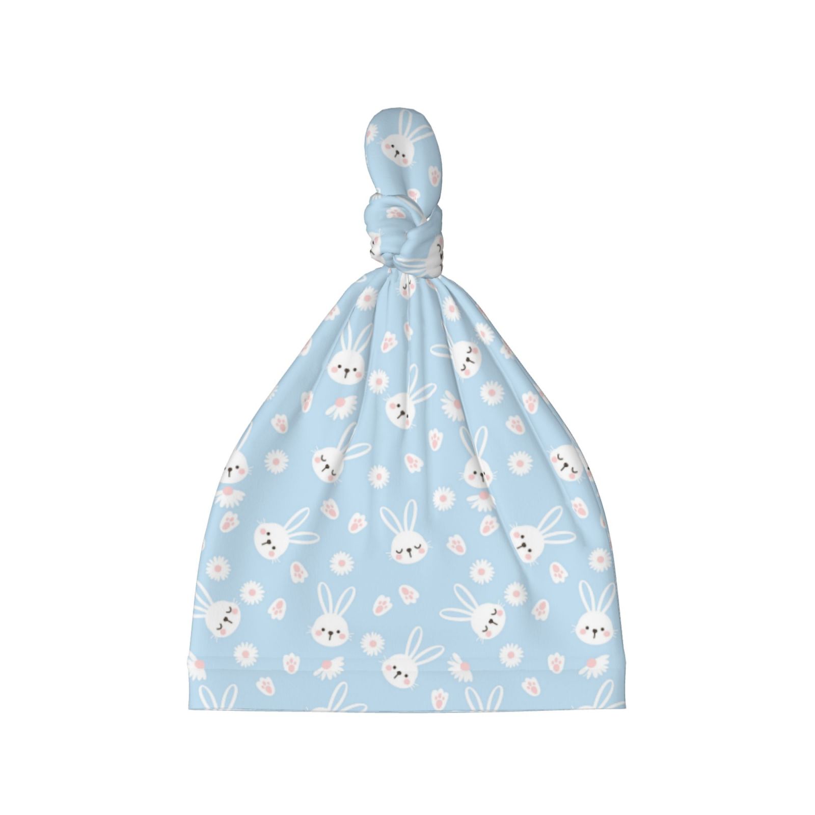 Qekee Cute Bunny Print Newborn Baby Hospital Hat for Boy/Girl,Knotted ...
