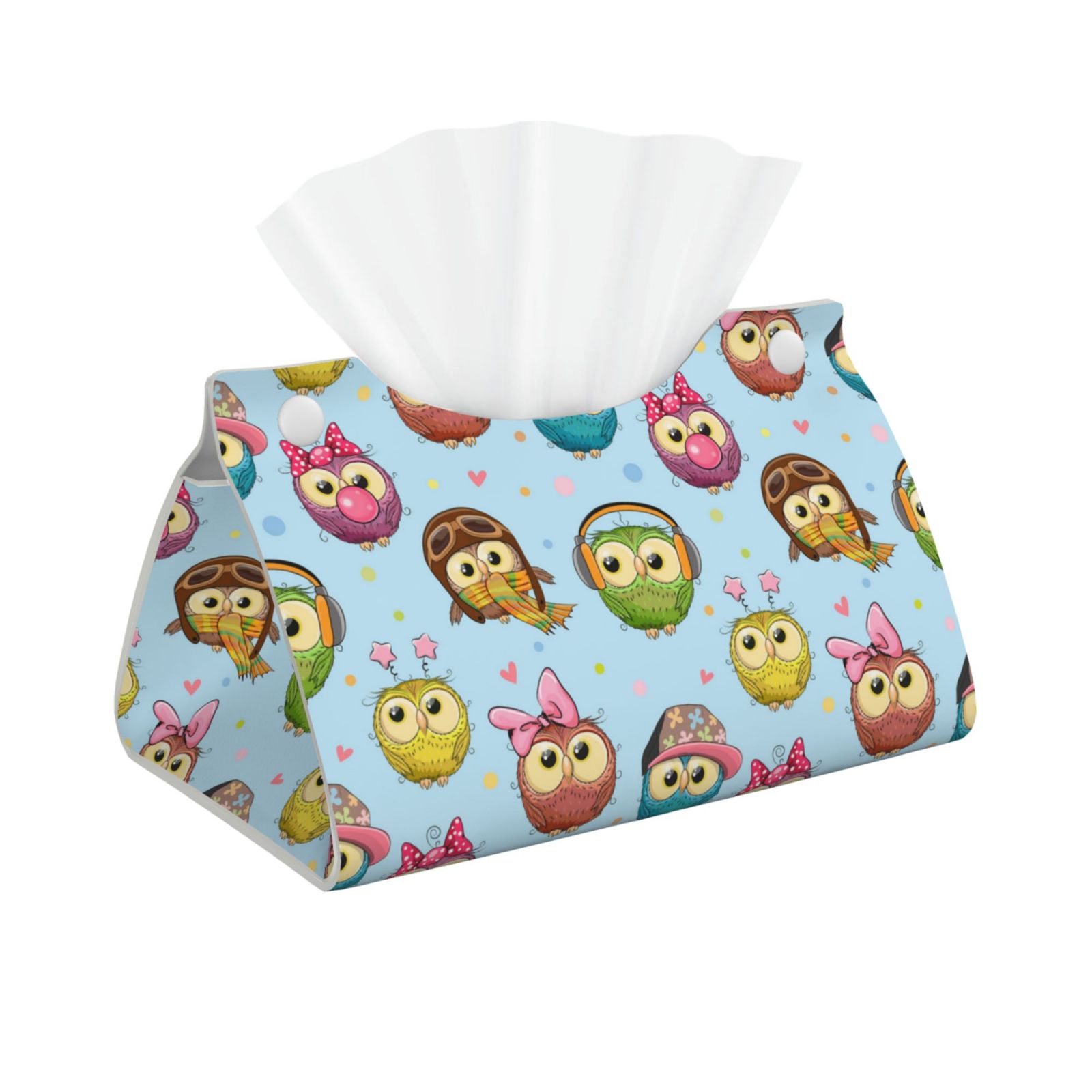 Qekee Cute Cartoon Owls 3 Print Long Tissue Box Cover, Tissue Holder ...