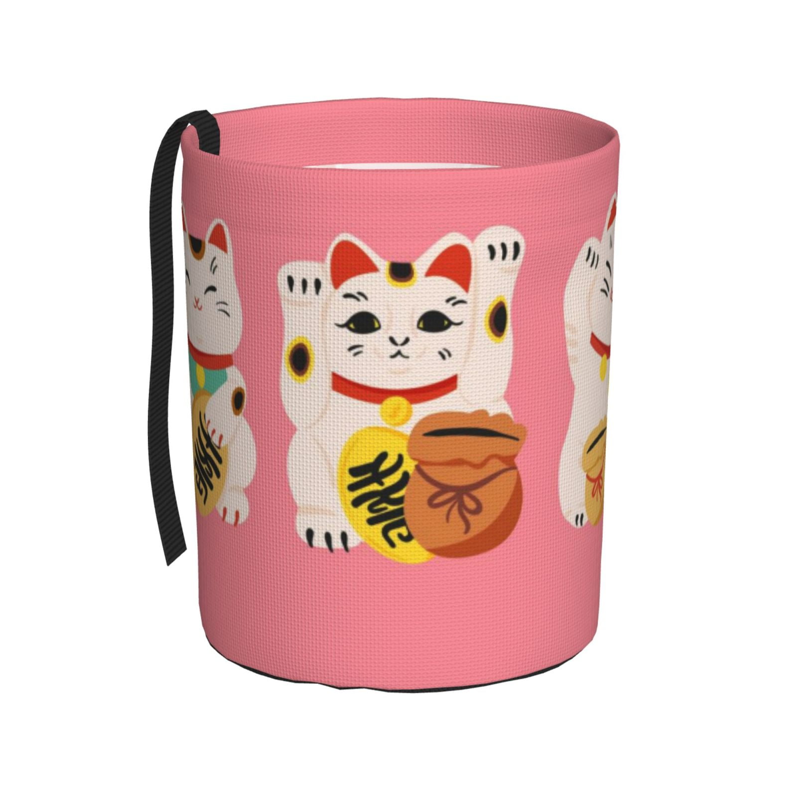 Qekee Cute Cat Print Automotive Waterproof Portable Collapsible Trash Can ,Garbage Container ...