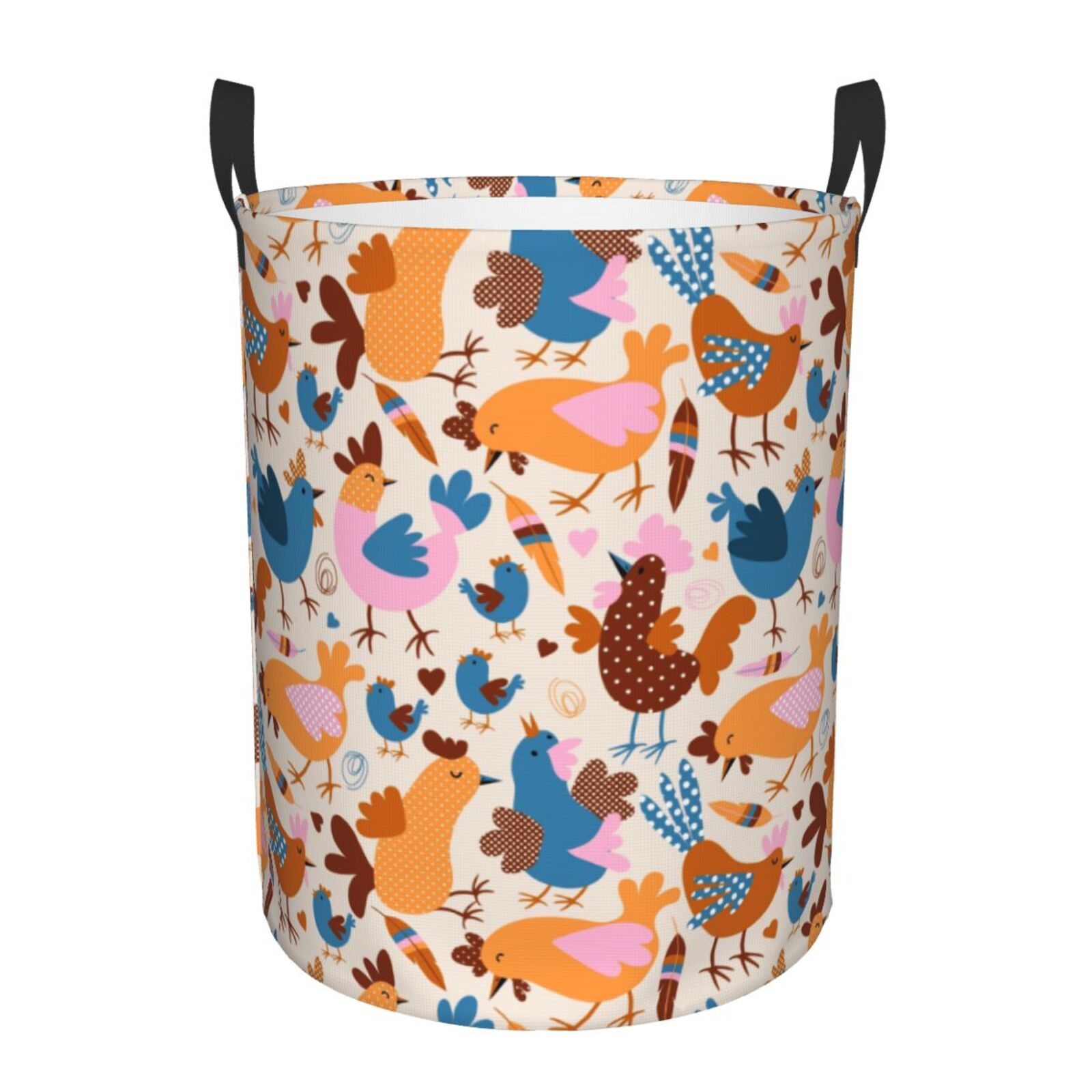 Qekee Cute Chickens print Laundry Hamper Basket, Hamper Basket for ...
