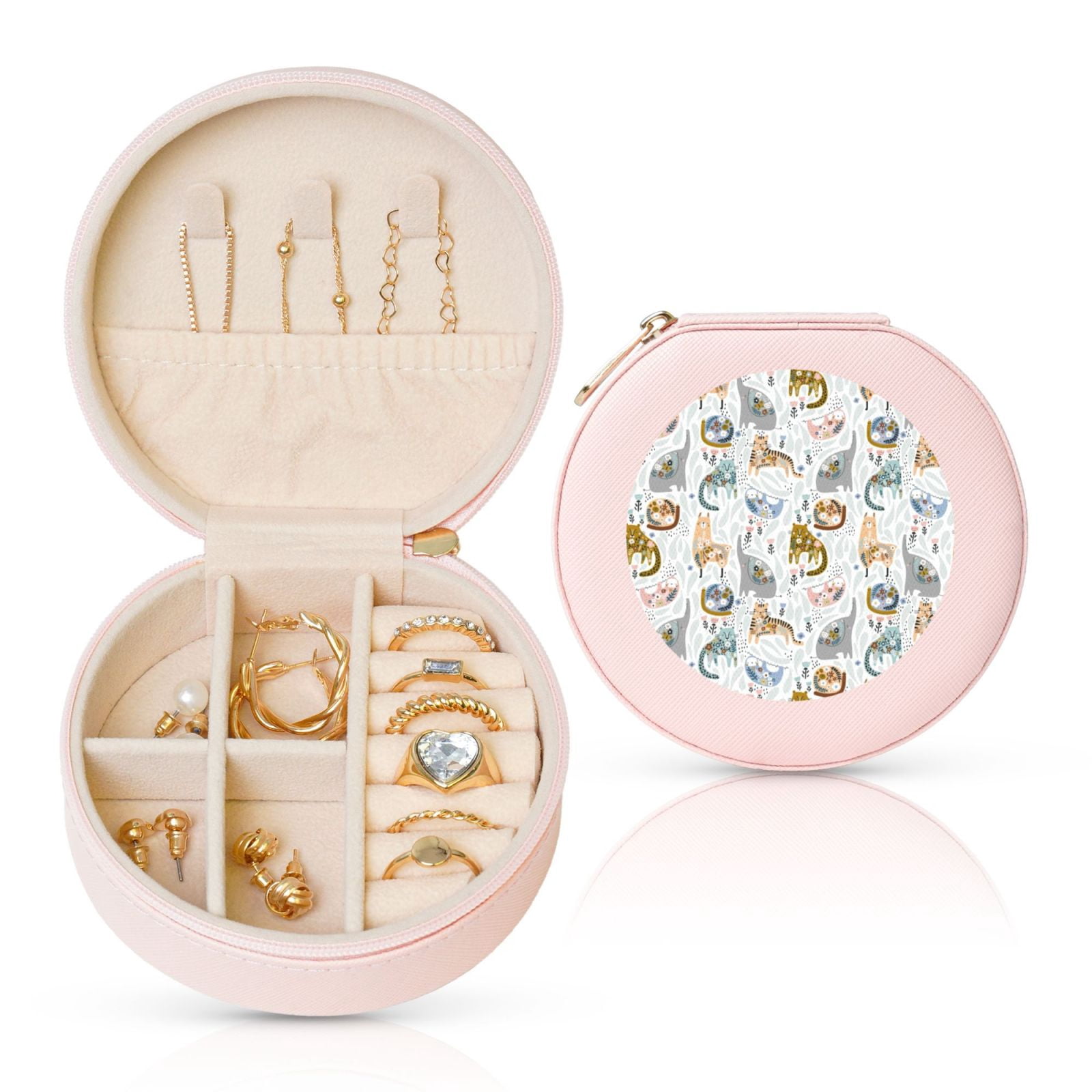 Qekee Cute Colorful Animal for Travel Jewelry Box for Women And Girls ...