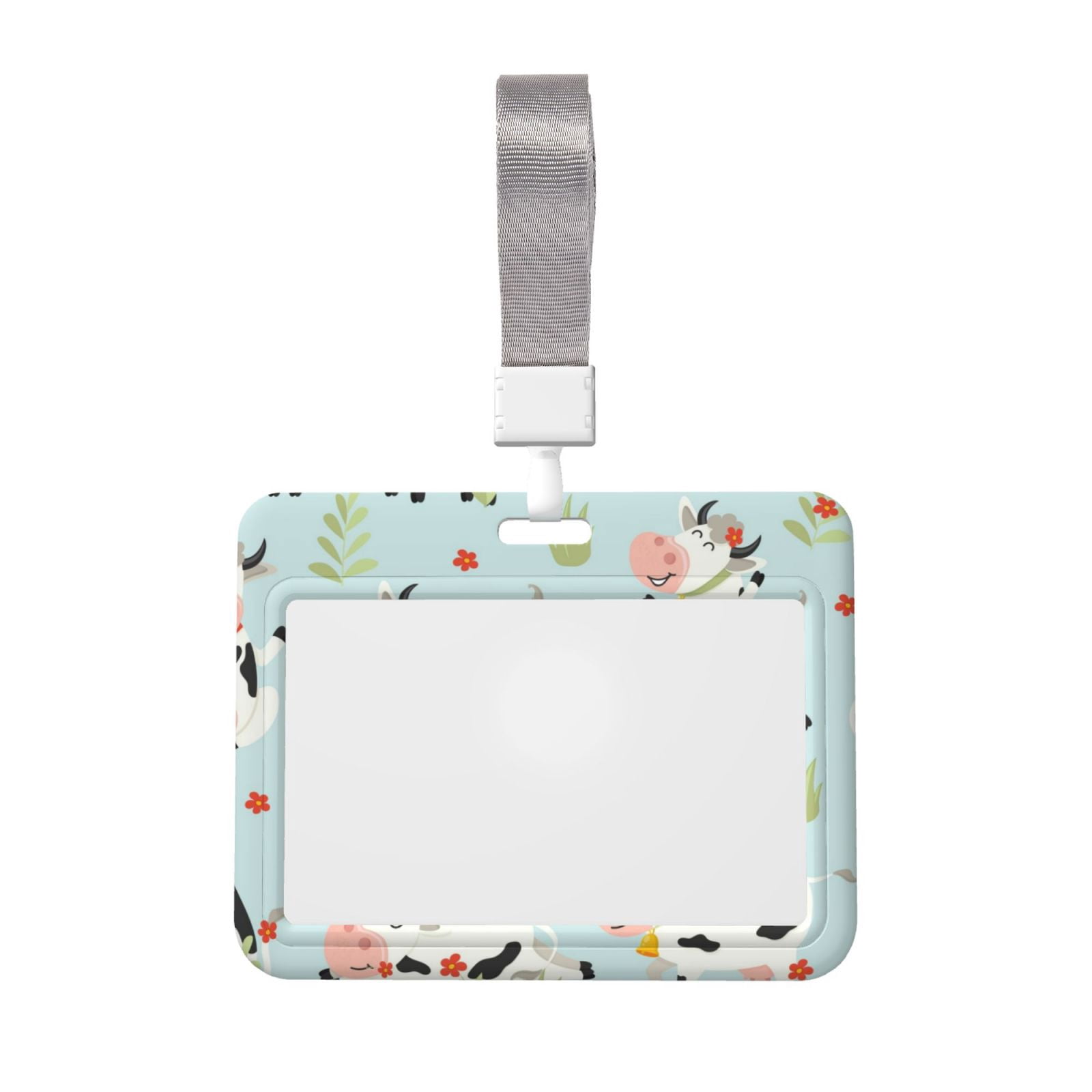 Qekee Cute Cows Print Card Badge Holder,Clear Name Tag ID Card ...