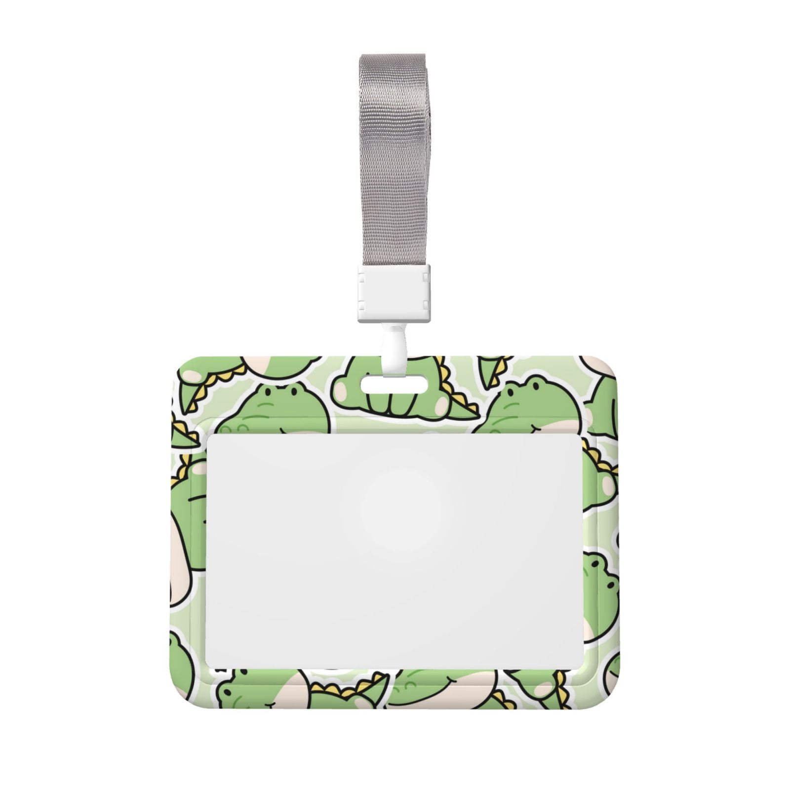 Qekee Cute Crocodile Print Card Badge Holder,Clear Name Tag ID Card ...